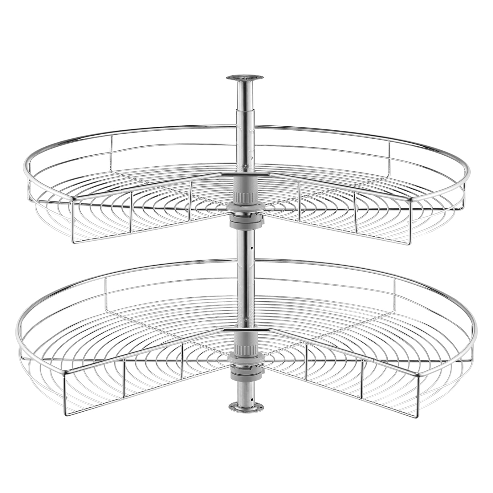 KFFKFF 31.5" Kidney-Formed Chrome Corner Storage, 360° Swiveling ...