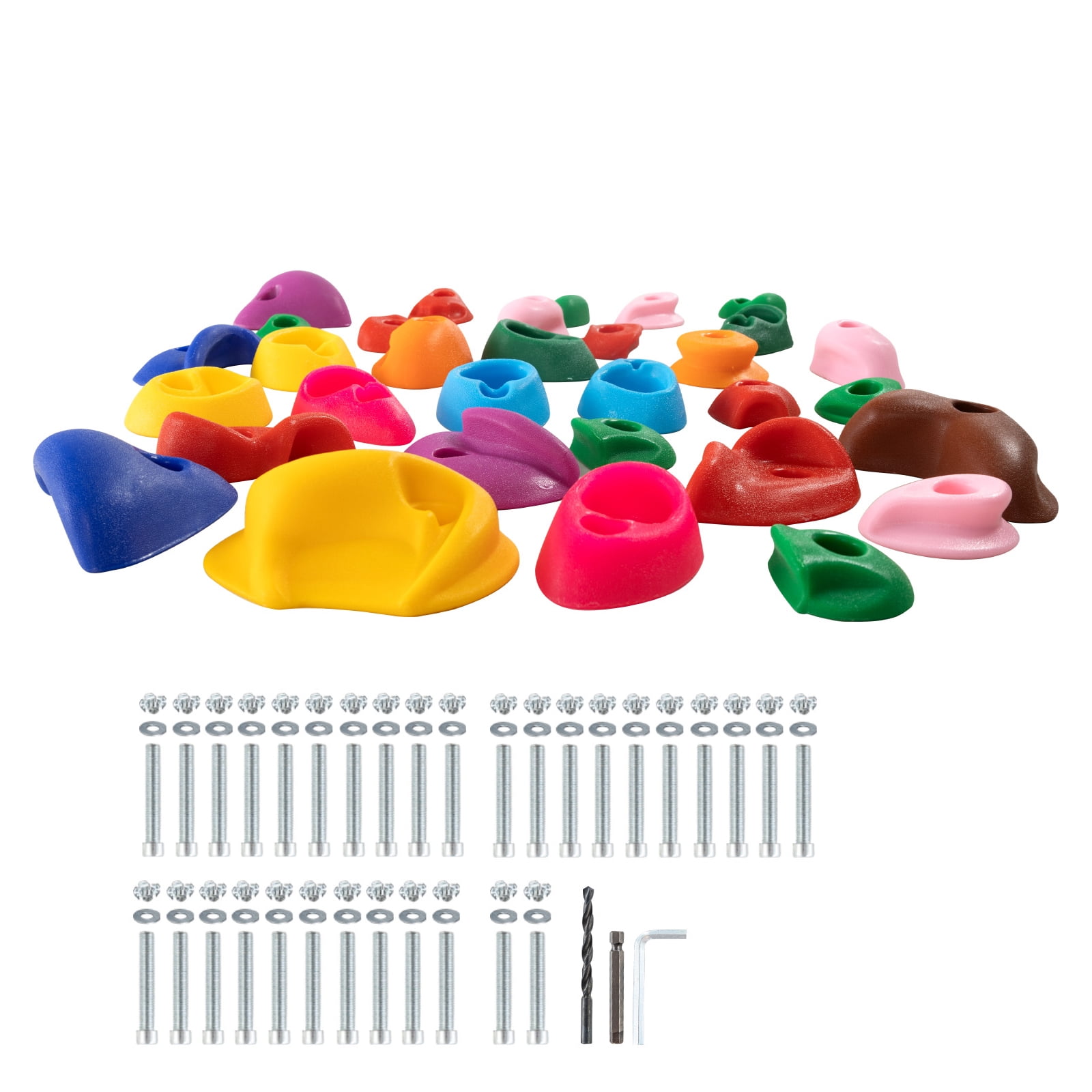 KFFKFF 32 Rock Ninja Tree Climbing Kit, Varied Sizes and Colors ...