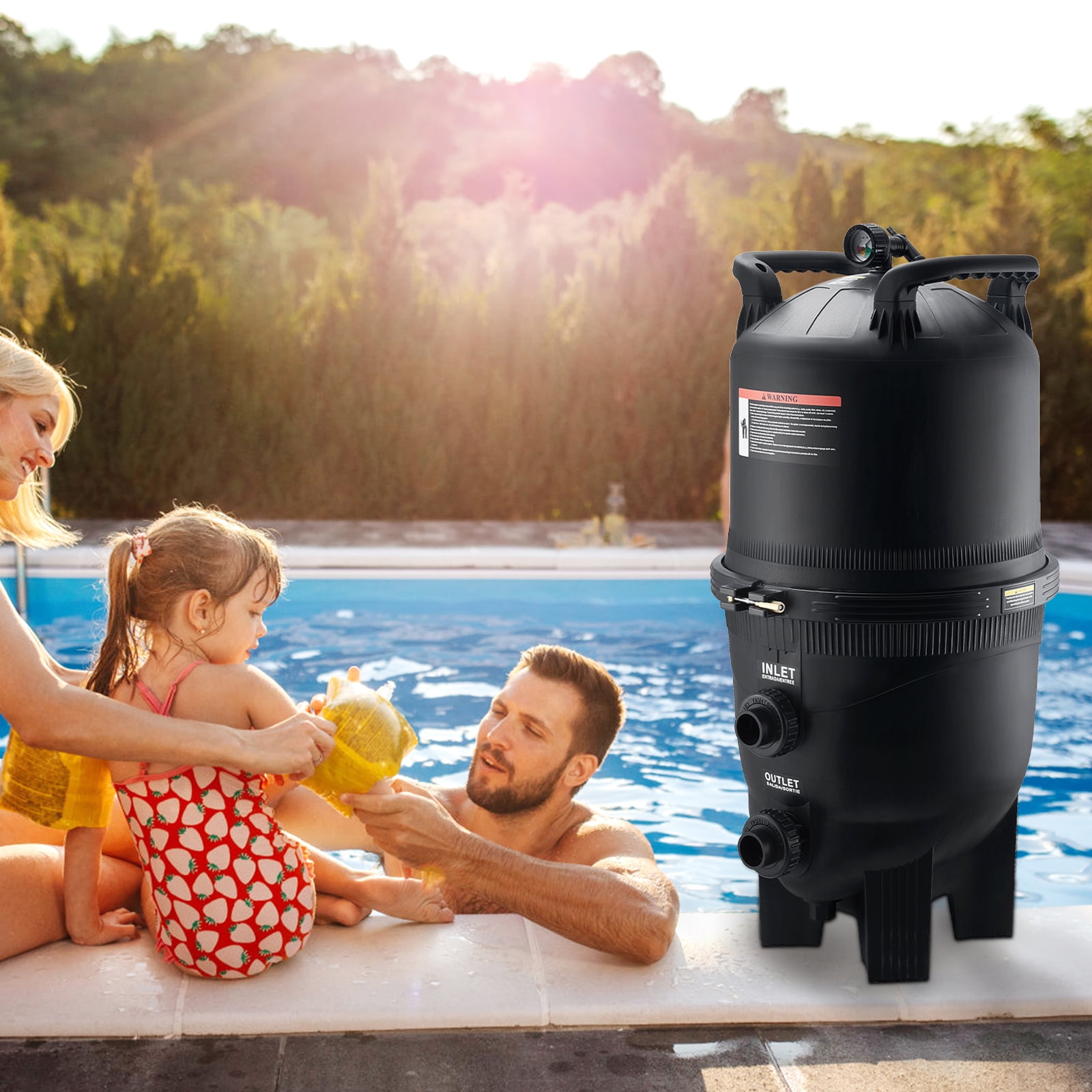 KFFKFF 325Sq.Ft Pool Cartridge Filter In/Above Ground Swimming Pool ...