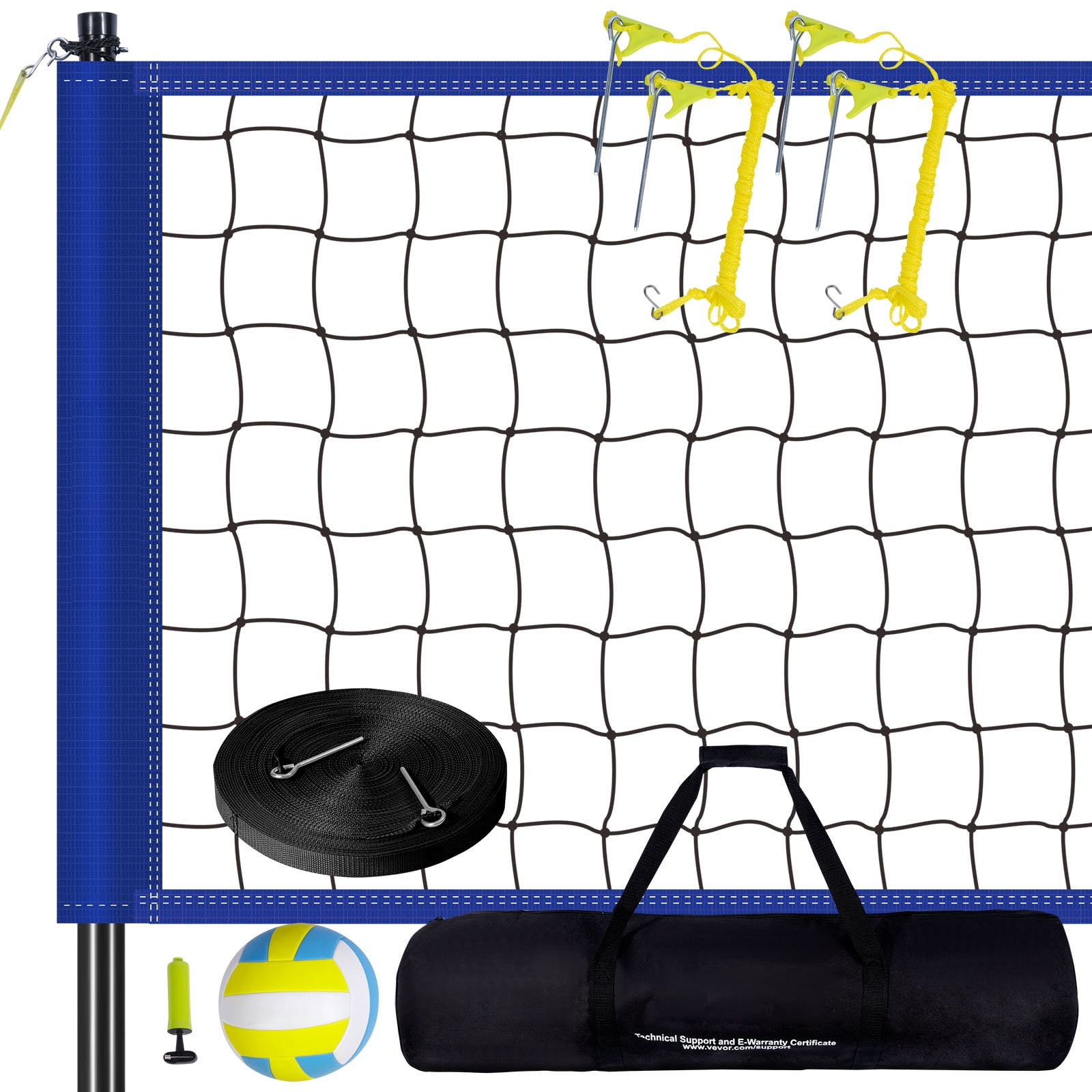 KFFKFF 32ft X 3ft Volleyball and Badminton Set, 2-in-1 Adjustable ...