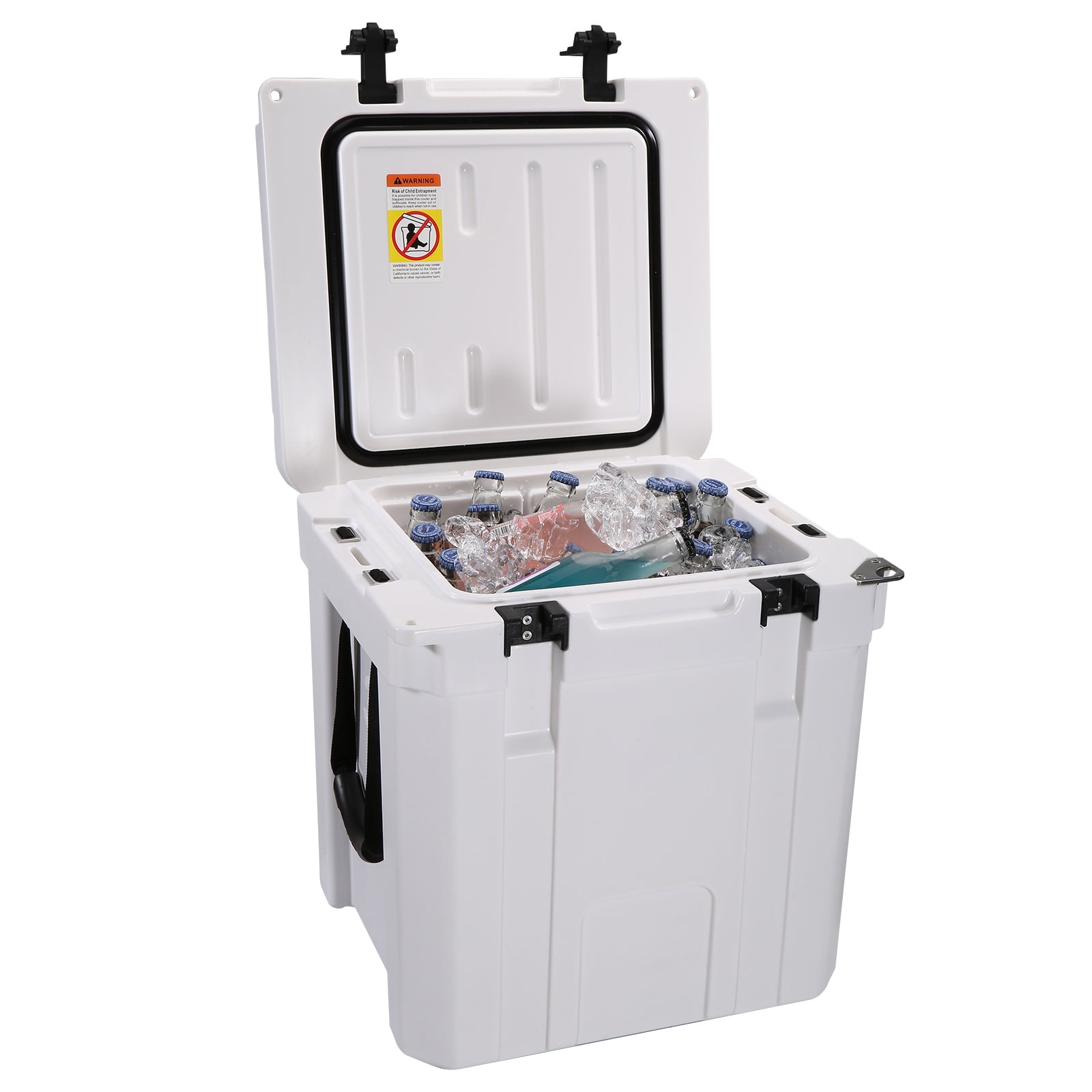 KFFKFF 33 Quart Hard Cooler Insulated Portable Cooler 35-Can Capacity ...