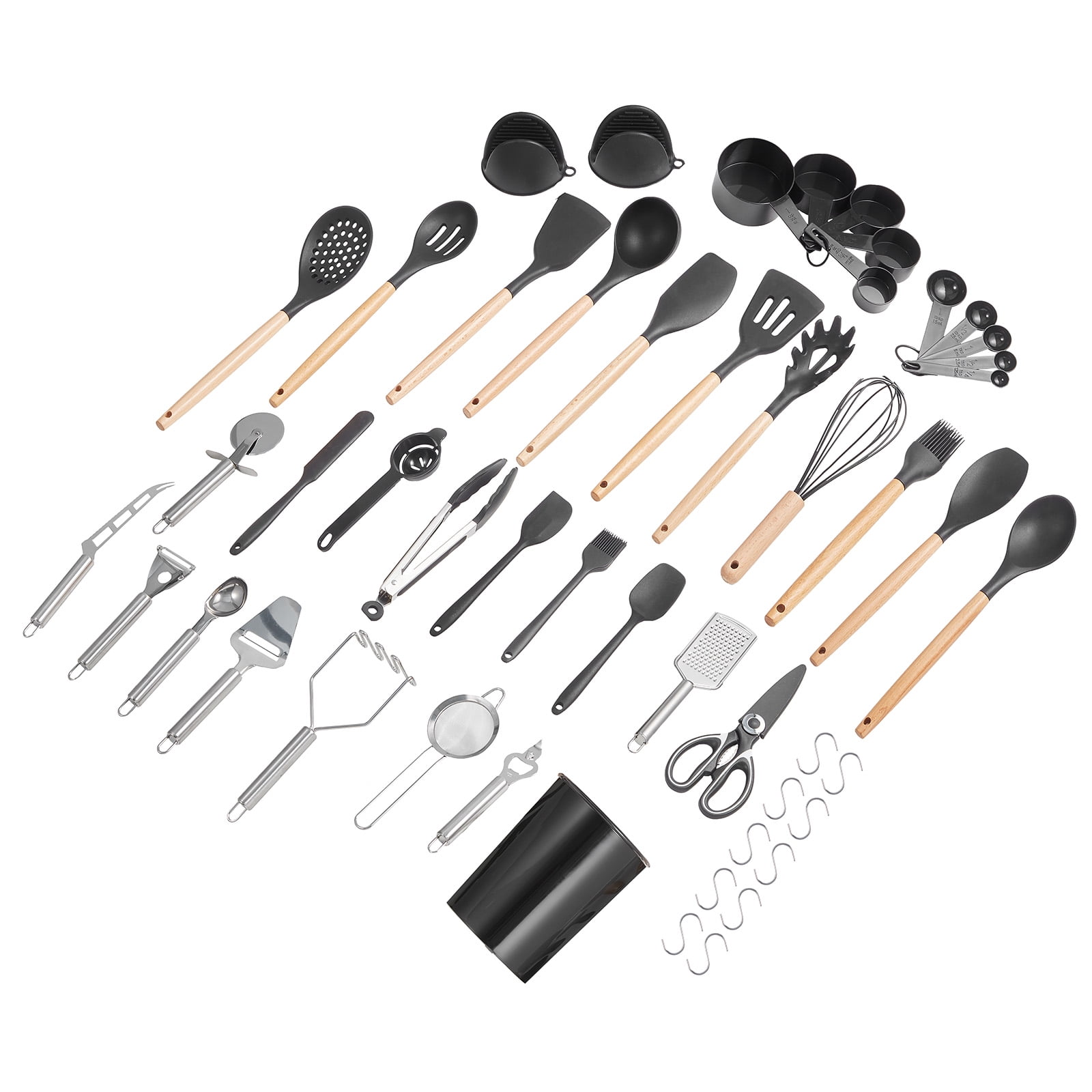 KFFKFF 36-Piece Silicone Cooking Utensil Set with Holder, Heat ...
