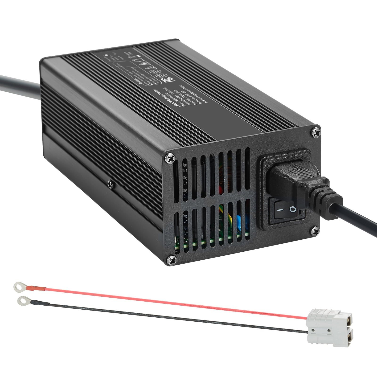 KFFKFF 36V 18A Lithium Battery Charger, 43.8V AC-DC LiFePO4 Smart ...