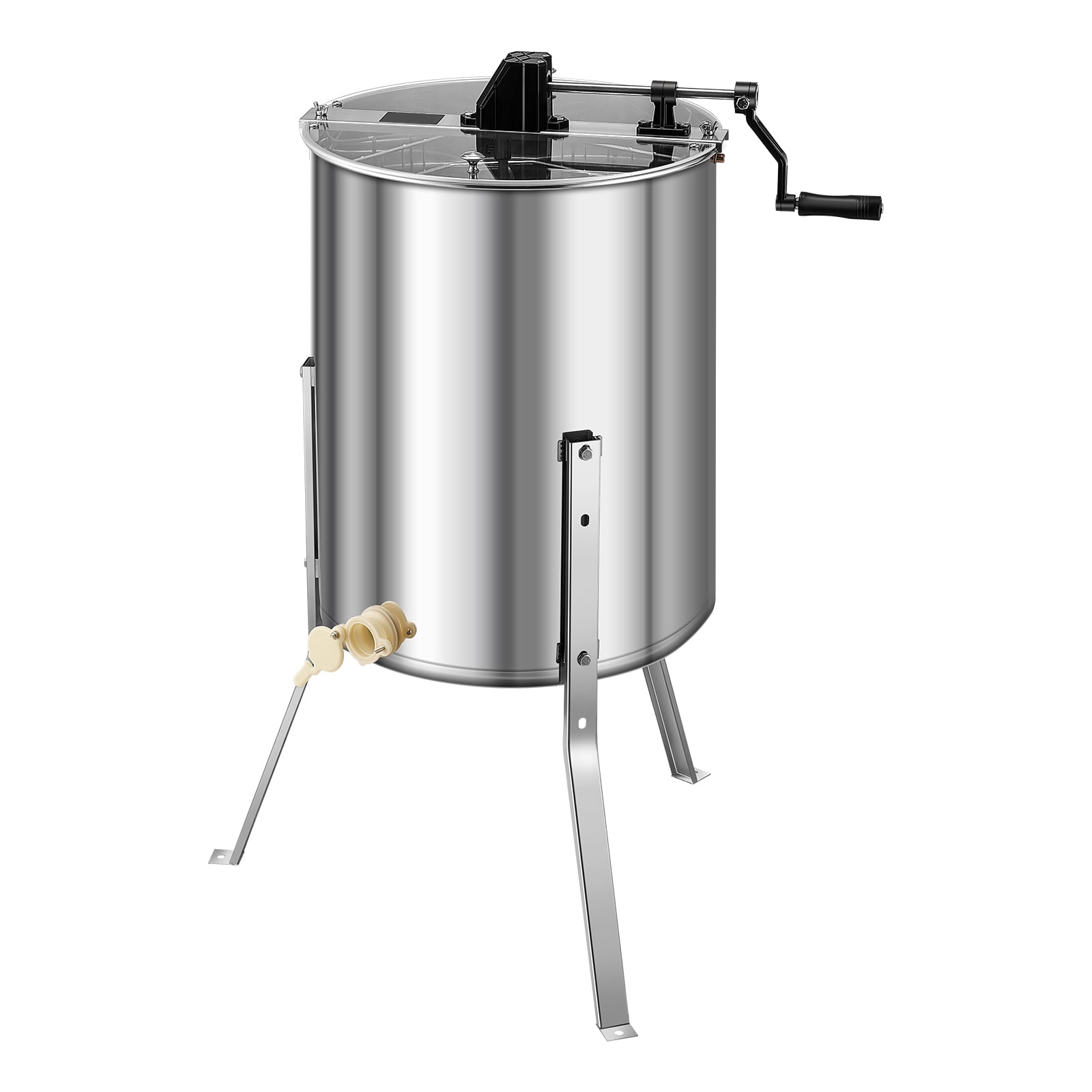KFFKFF 4/8 Frame Manual Honey Extractor with Transparent Lid, Stainless ...