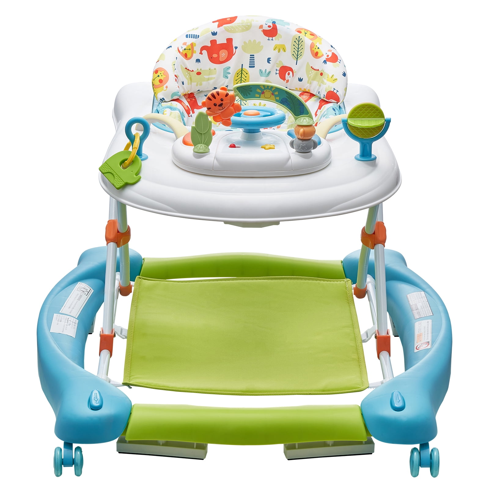 KFFKFF 4-Function Baby Walker, Collapsible Toddler Activity Station ...