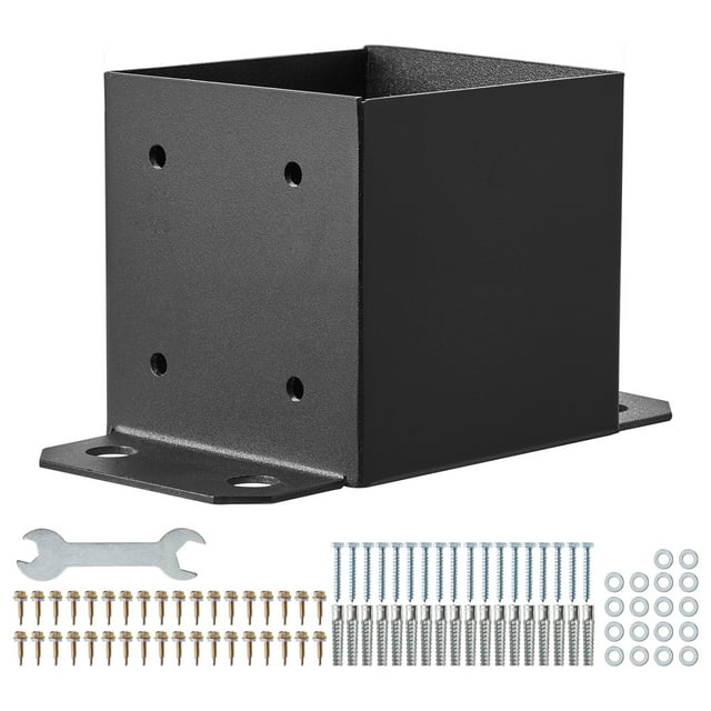 KFFKFF 4 Pack 6x6 Post Base Brackets Heavy Duty Wood Post Fence Post ...