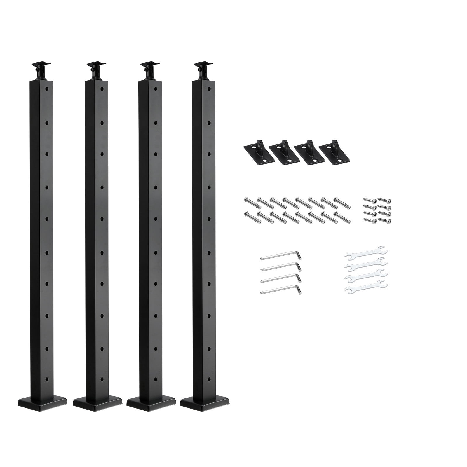 KFFKFF 4-Pack Cable Railing Post, 36x1x2 In Deck Railing Post with Pre ...
