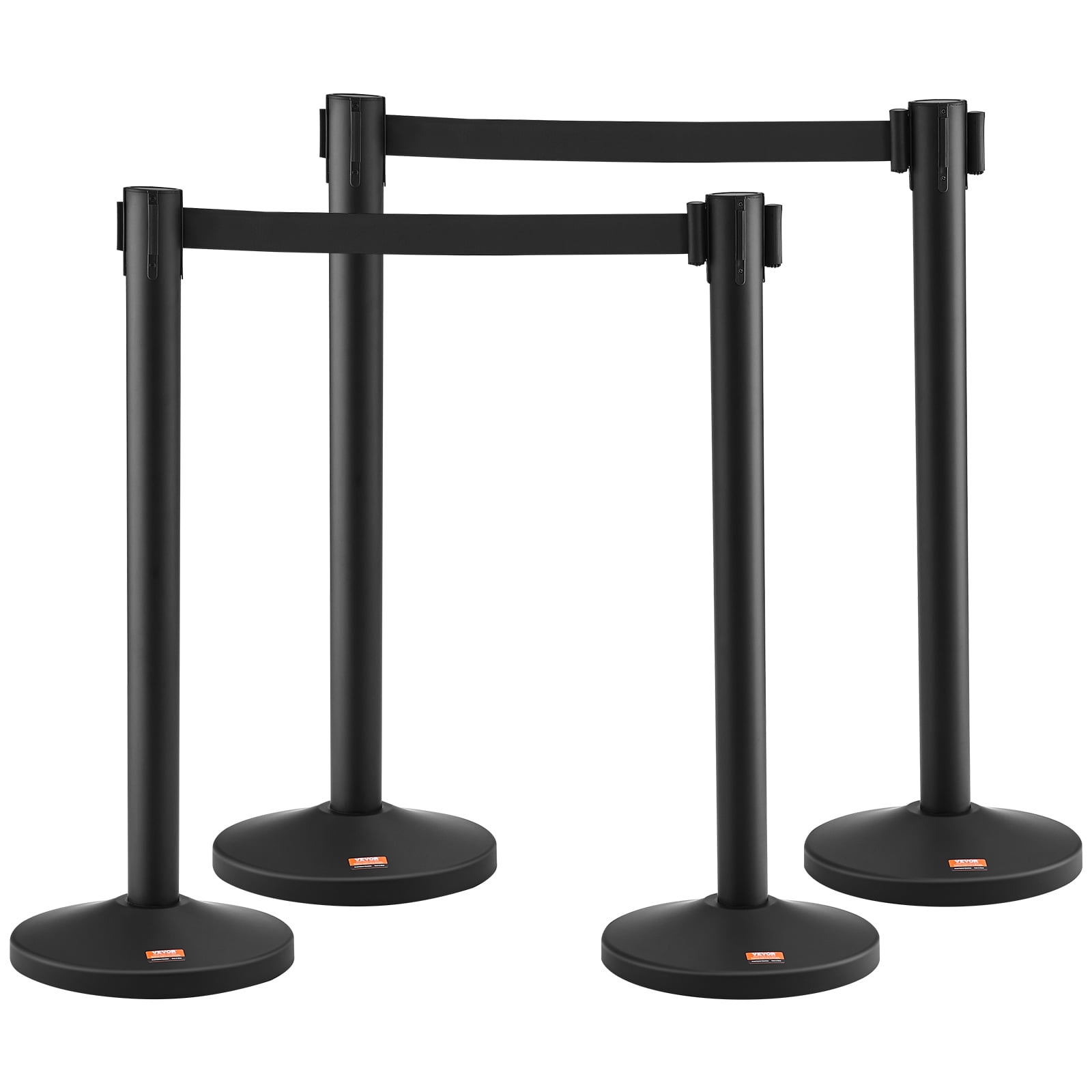 KFFKFF 4-Pack Stanchion Posts with Fillable Base Crowd Barriers Control ...