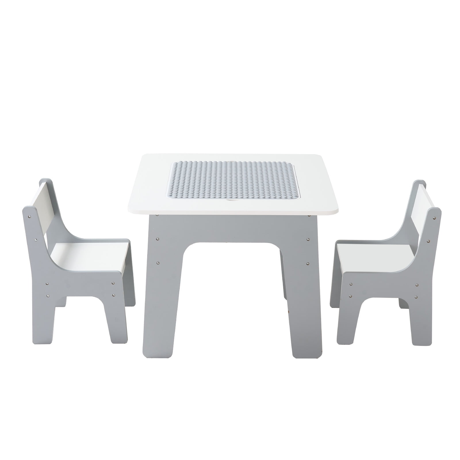 KFFKFF 4-in-1 Kids Activity Table and Chair Set, Double-Sided Tabletop ...