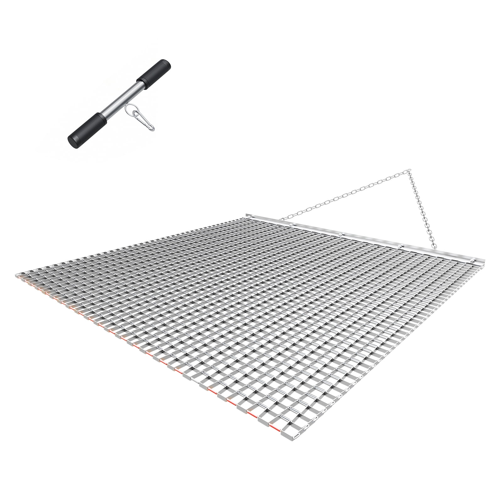 KFFKFF 4 x 4 ft Drag Harrow, Efficient Chain Harrow Rake for ATVs, UTVs ...