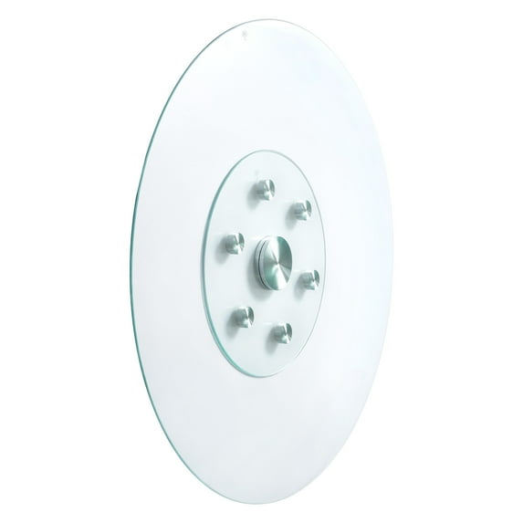 KFFKFF 40-inch Glass Revolving Serving Tray, Reinforced Glass Dinner ...