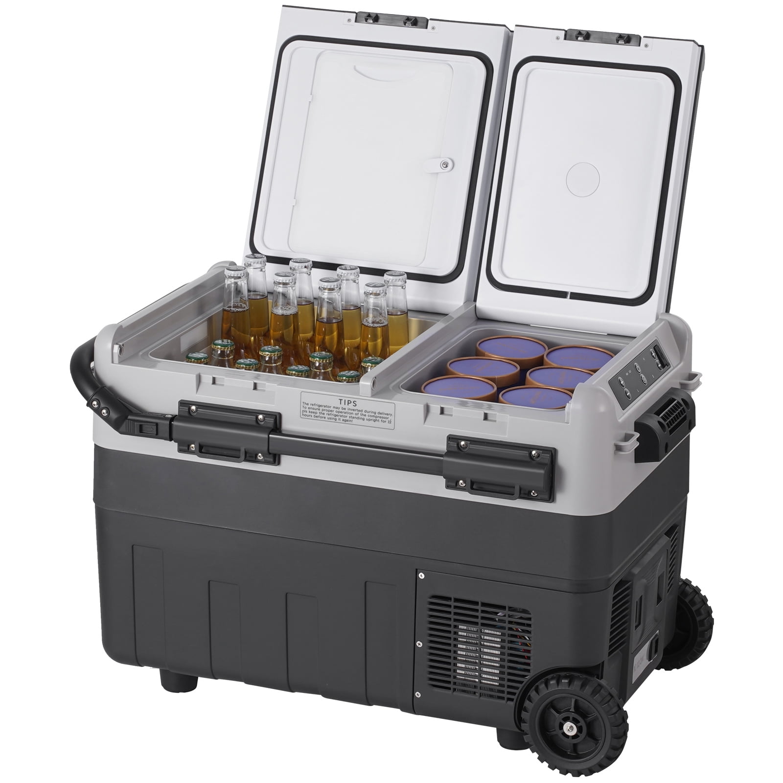 KFFKFF 40L / 42.3 qt RV Refrigerator Dual Storage Zone 12 Volt Car ...