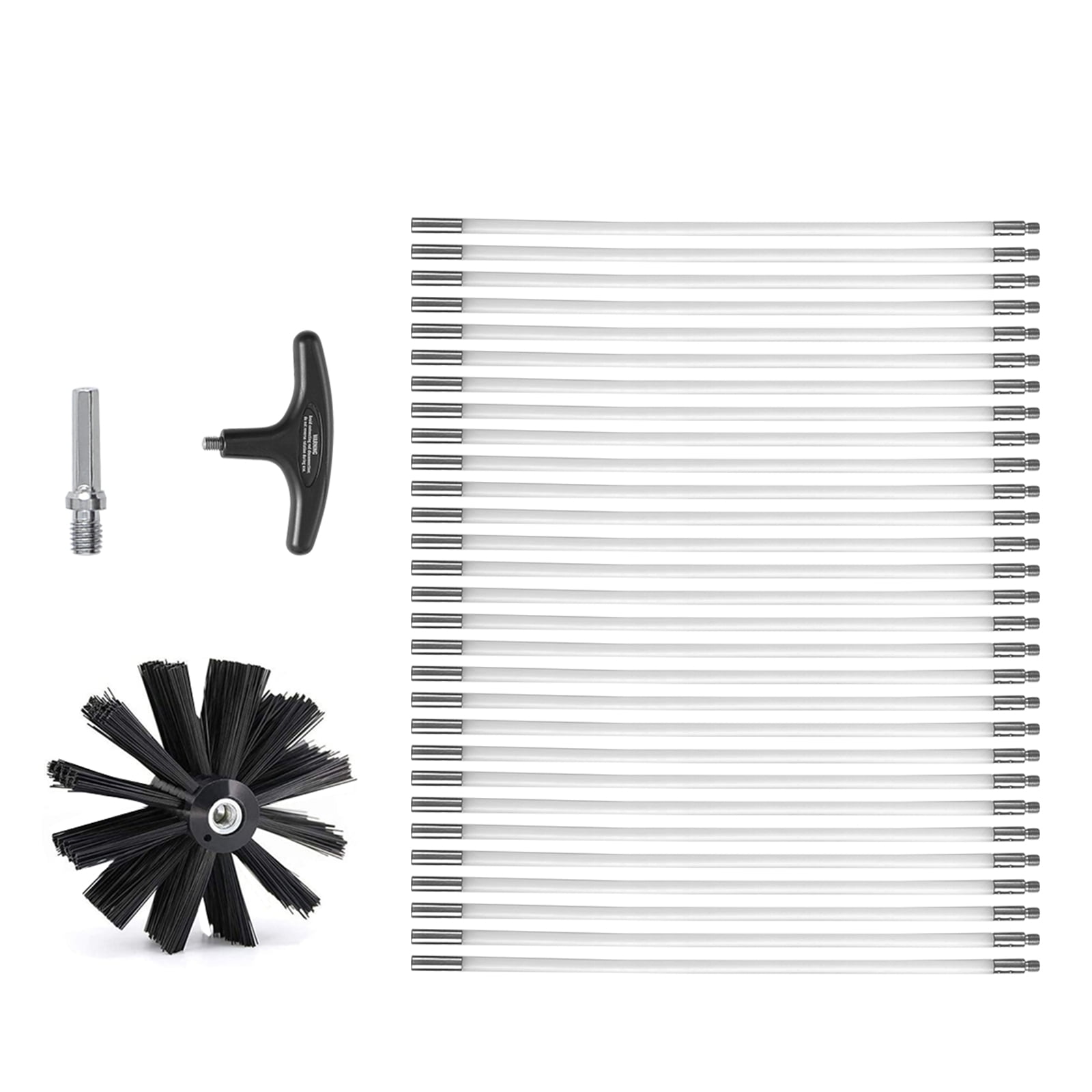 KFFKFF 40ft Dryer Duct Cleaning Kit, 29-Piece Durable Nylon Brush ...