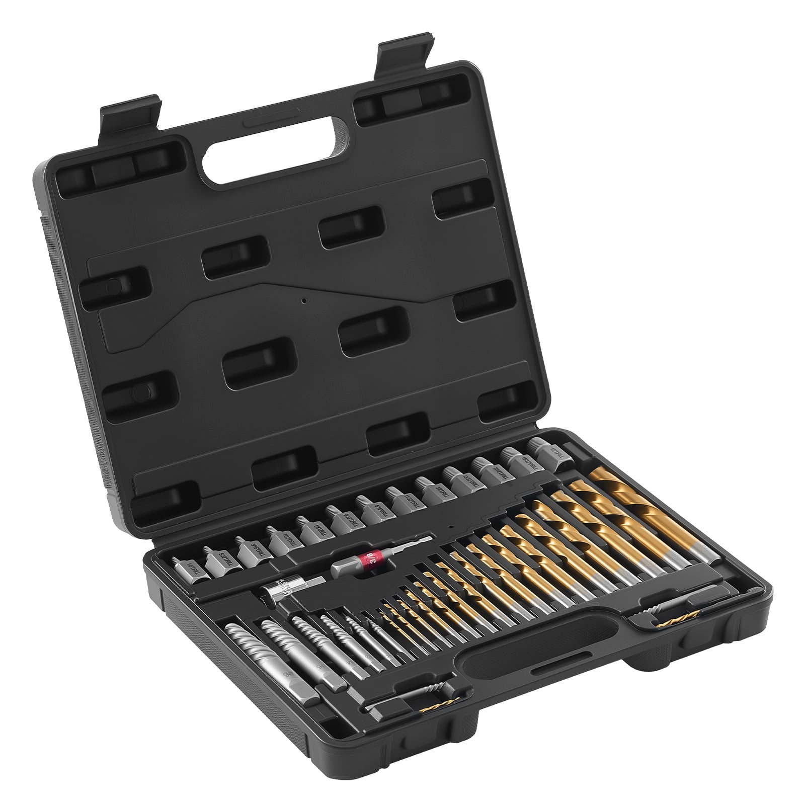 KFFKFF 41-Piece Screw Extractor Set with Drill Bits, Includes Bolt ...
