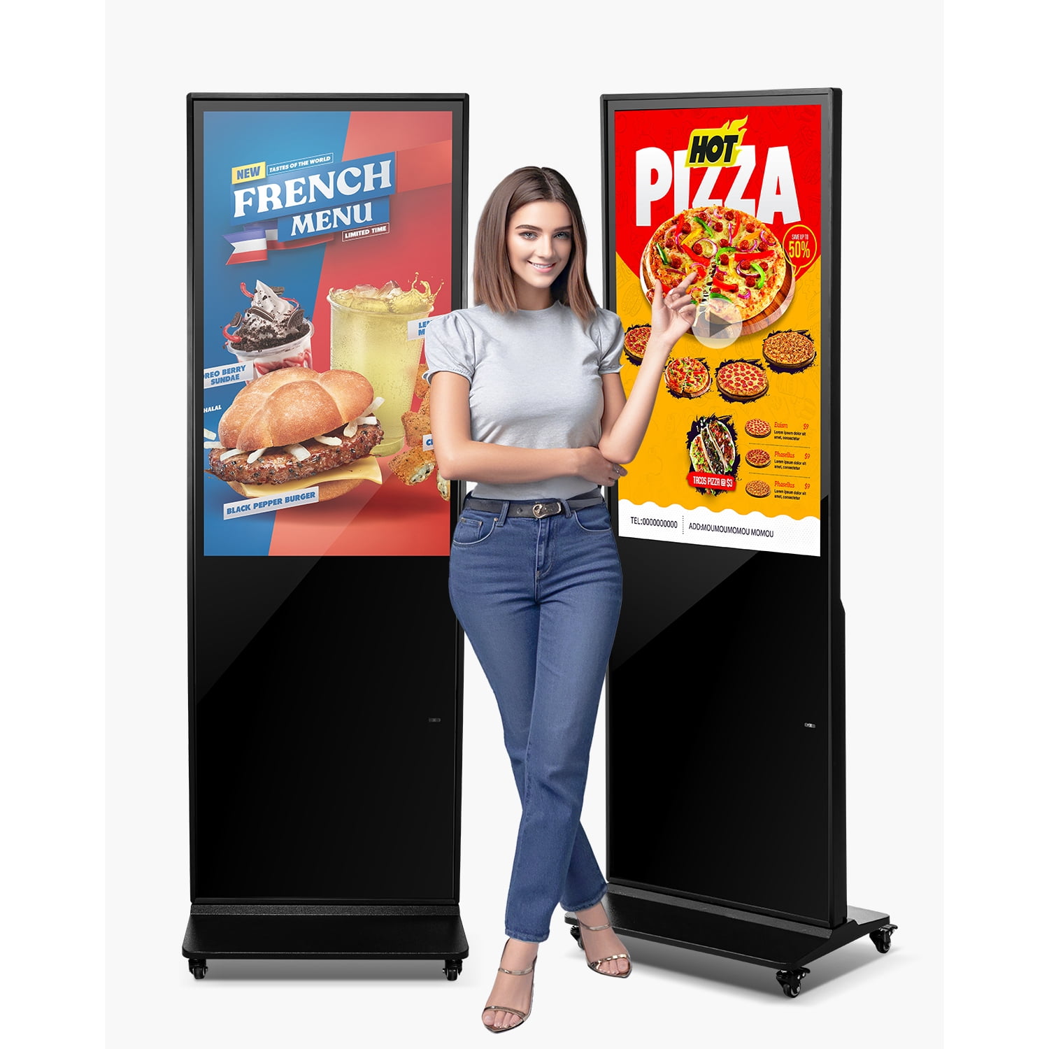 KFFKFF 43"Indoor Digital Kiosks Advertizing Screen 2K UHD LCD Screen ...
