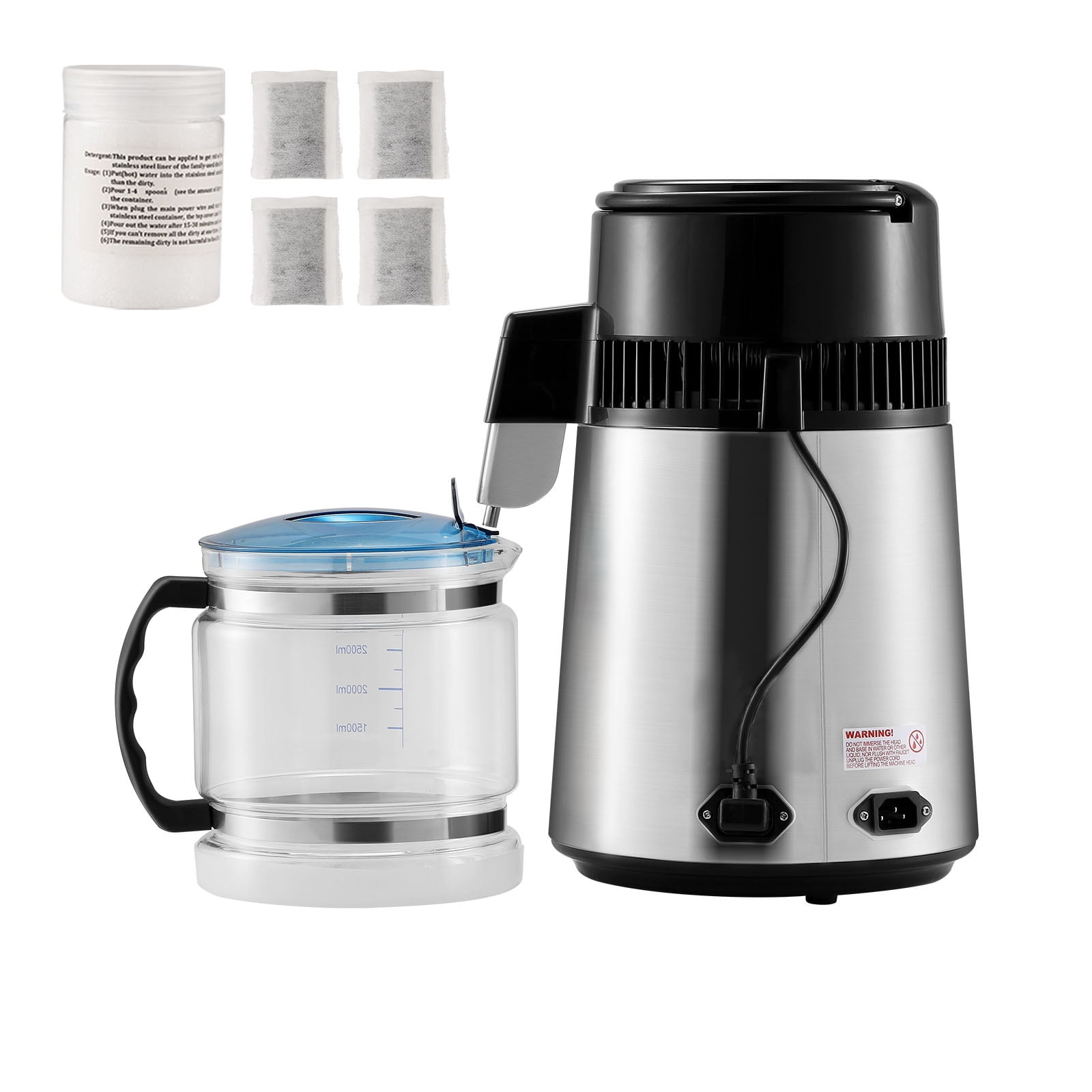 KFFKFF 4L 750W Stainless Steel Water Distiller Water Distillation Kit ...