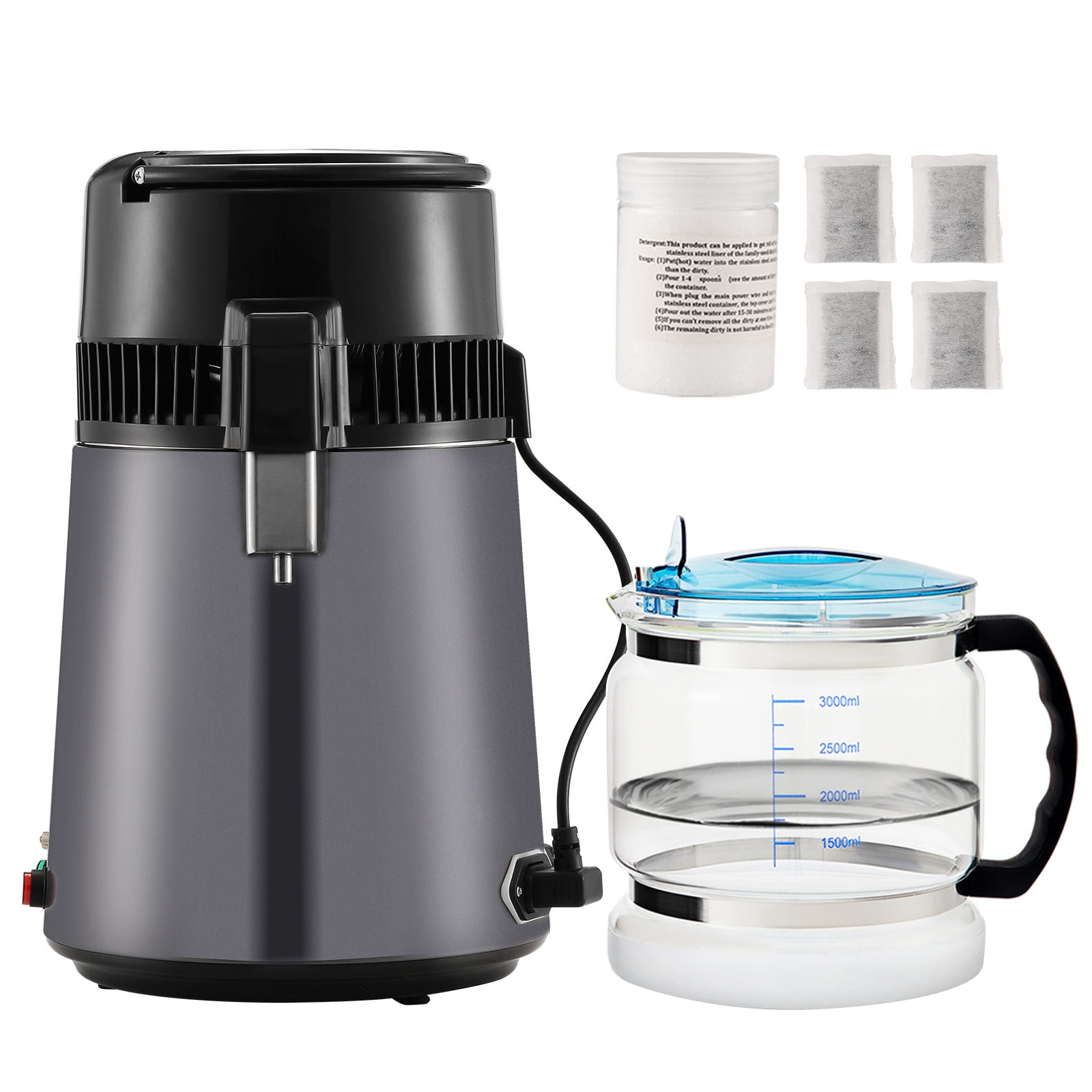 KFFKFF 4L/1.05Gal Water Distiller Purifier Machine Water Purifier ...