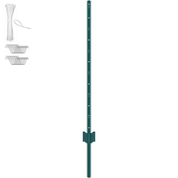 KFFKFF 4ft T-Posts, Set of 10, Durable Steel Garden Fence Posts, Ideal ...