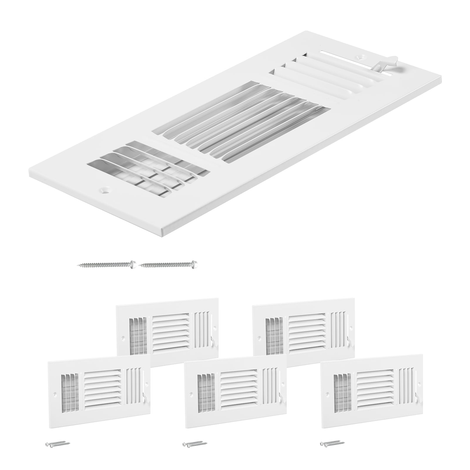 KFFKFF 4x10 Inch Wall Registers, Set of 6, HVAC Triple-Direction Iron ...