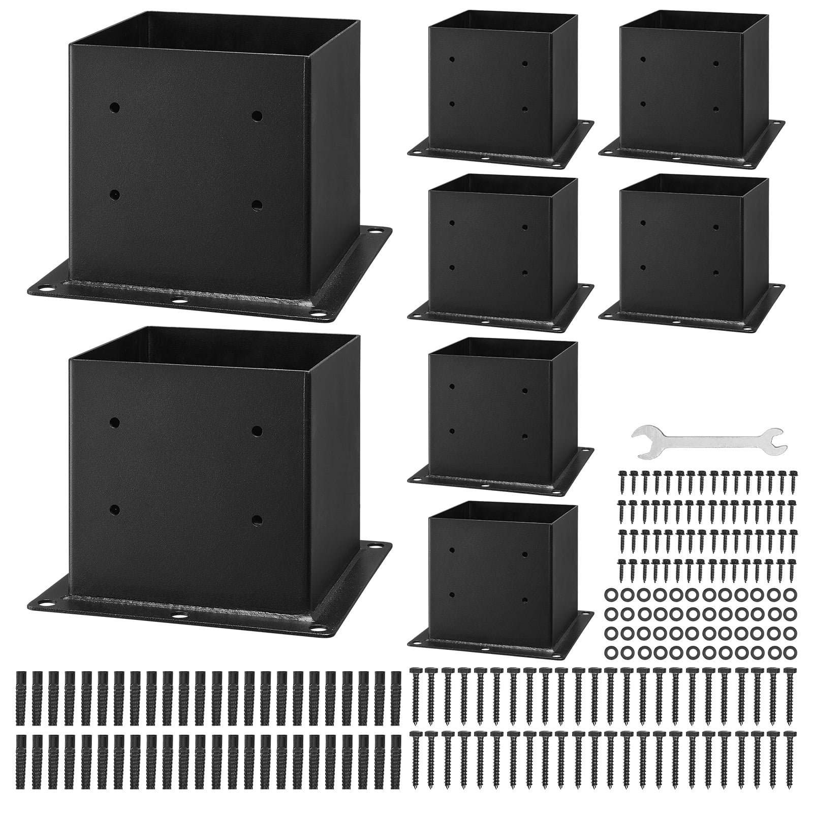 KFFKFF 4x4 Post Base Set of 8, Inner Dimensions 3.6x3.6 inch / 92x92 mm ...