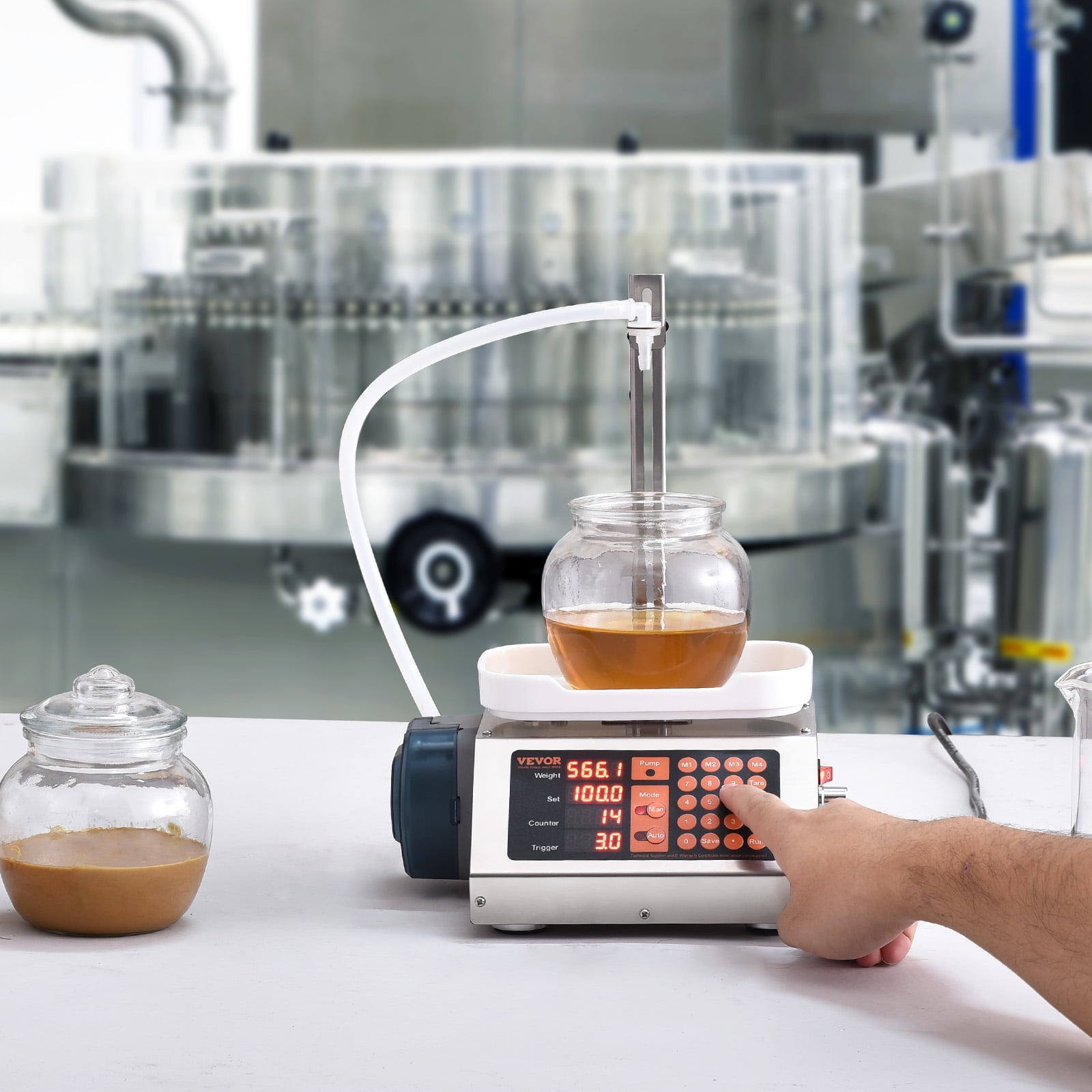 KFFKFF 5-300g Automatic Liquid Filling Machine Digital Control Bottle ...
