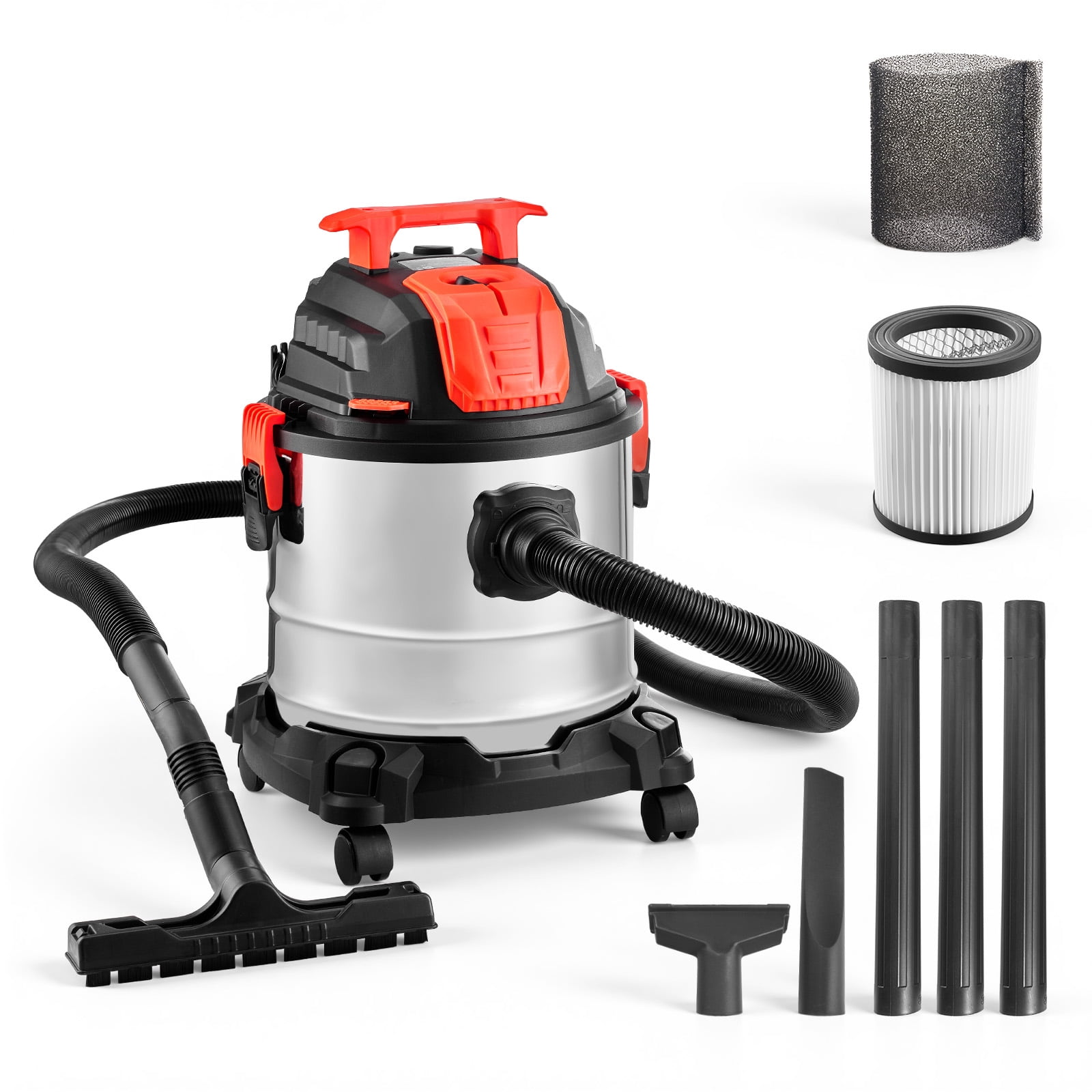 KFFKFF 5.8 Gallon Wet Dry Vacuum Cleaner, 4 Peak HP with Self-Cleaning ...