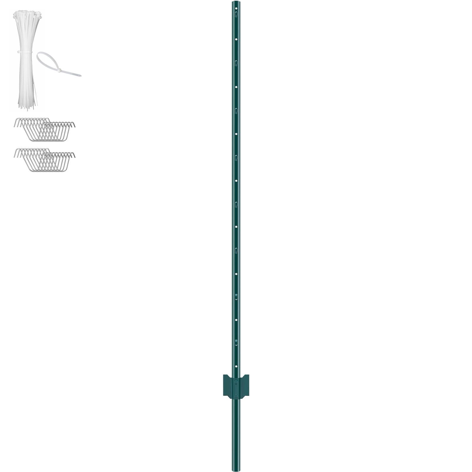 KFFKFF 5-Foot Fence Post, Pack of 10 U-Channel Durable Metal Stakes ...
