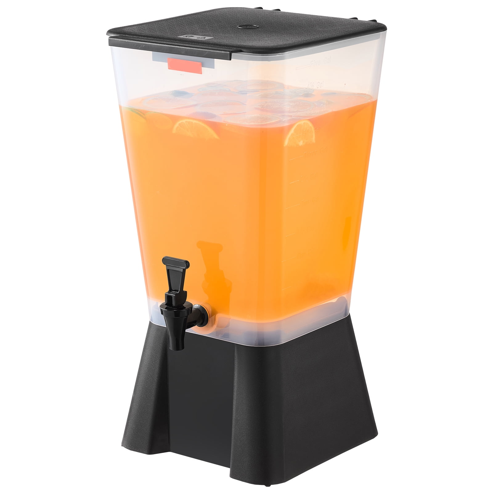 KFFKFF 5-Gallon Beverage Dispenser with No-Drip Spigot, Plastic Drink ...