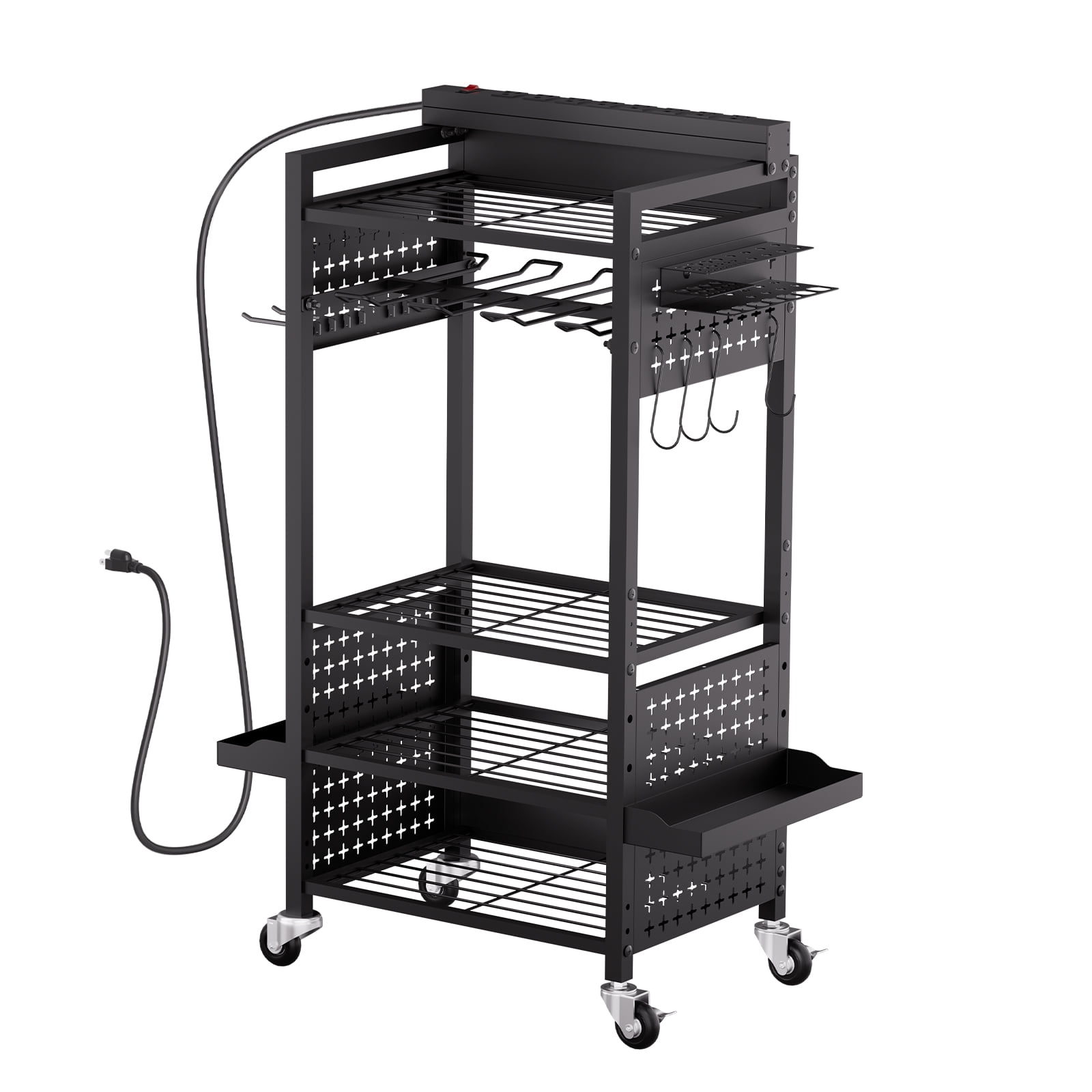 KFFKFF 5-Level Equipment Arrangement Trolley with Power Dock, 8 AC ...