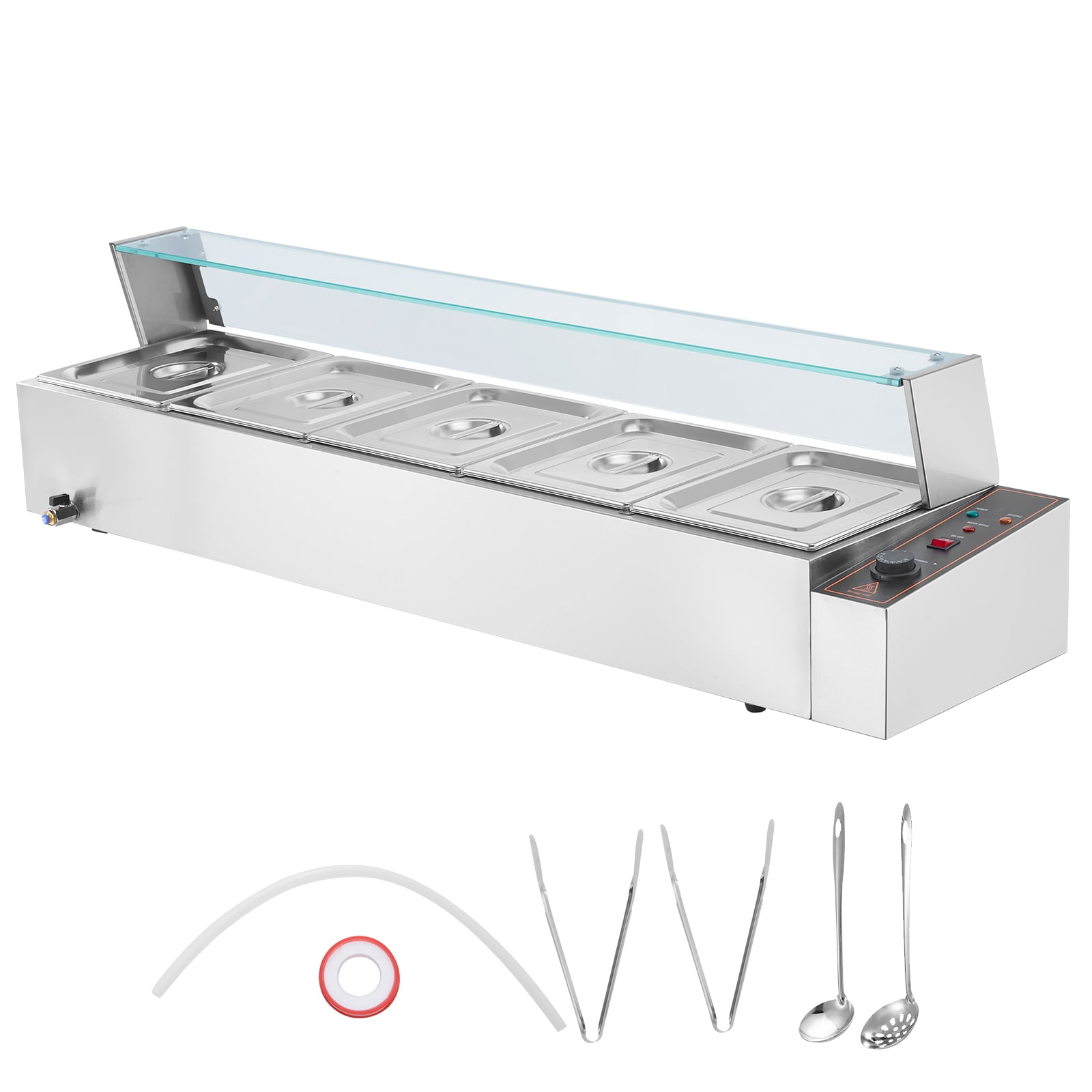 KFFKFF 5-Section Electric Buffet Server, 5 x 8QT, 1700W, Stainless ...