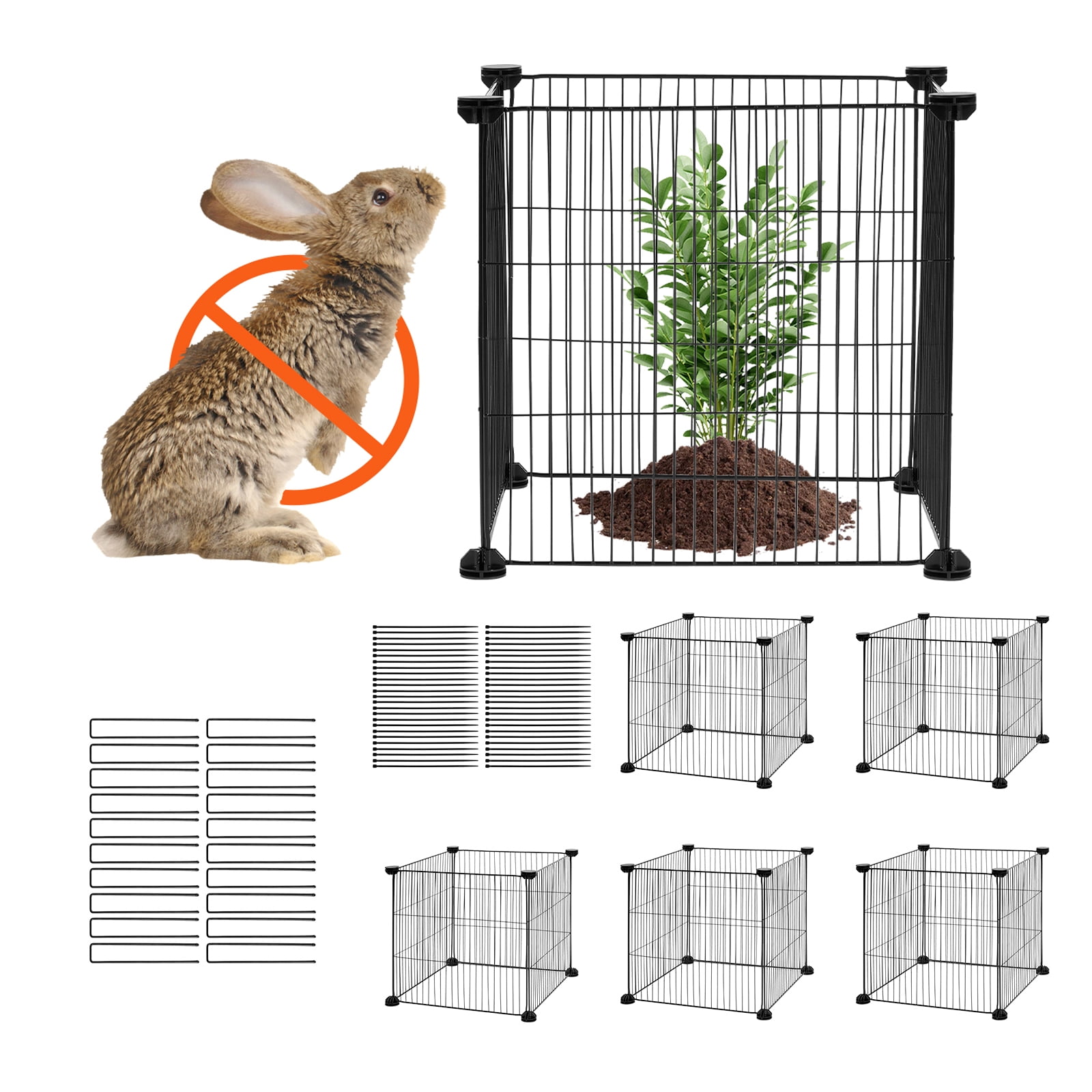 KFFKFF 5 Set Animal Guard for Plants, 15.35'' Square, Includes Chicken ...