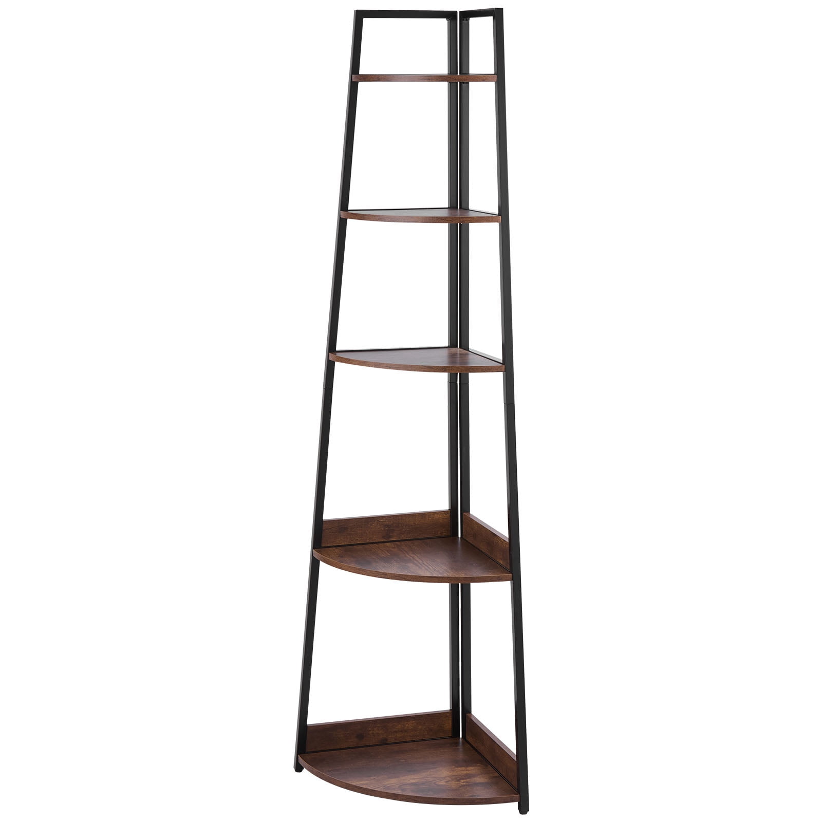 KFFKFF 5-Tier Corner Shelf Unit, Tall Corner Bookshelf and Plant Stand ...