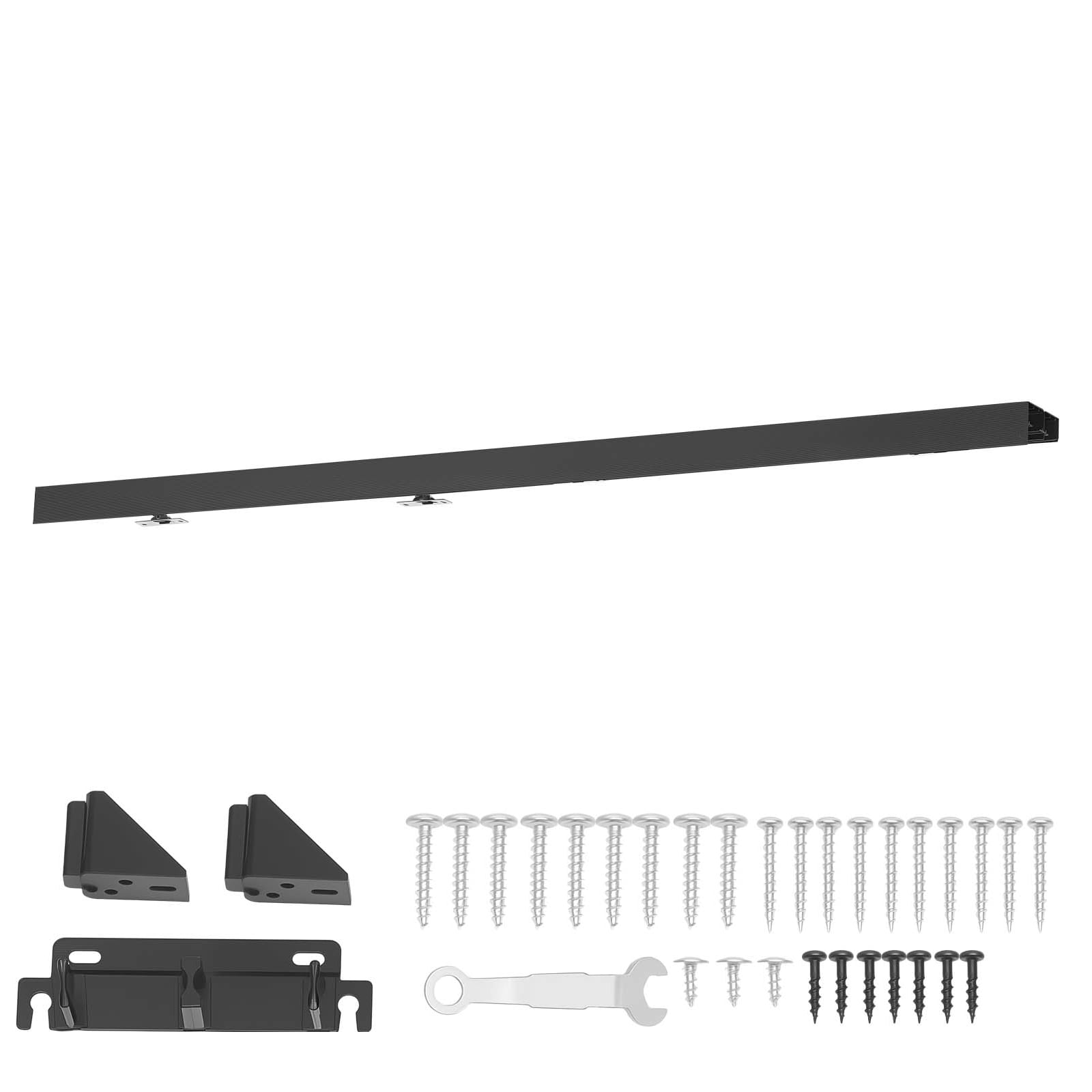 KFFKFF 5 ft Aluminum Alloy Bypass Sliding Door Hardware Kit, Dual-Track ...