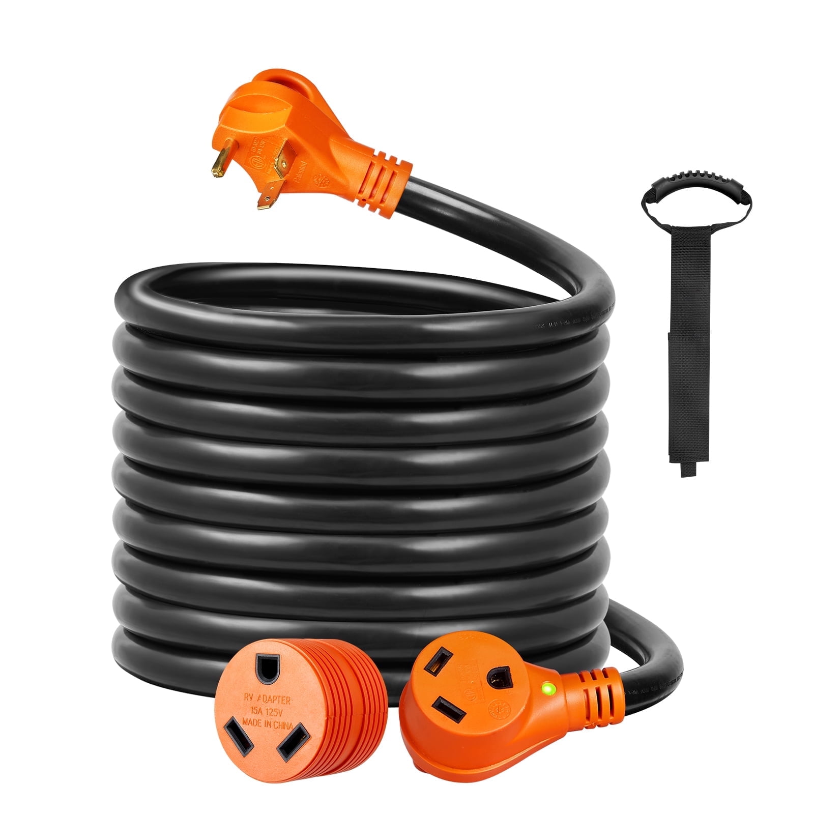 KFFKFF 50Ft 30A RV Extension Cord, 10 Gauge Extension Power Cable, LED ...