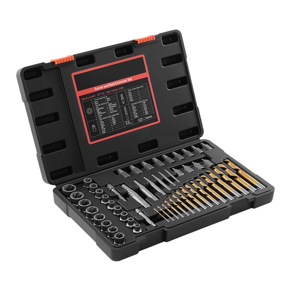 KFFKFF 54-Piece Screw Extractor Set with Drill Bits, Includes Nut Bolt ...