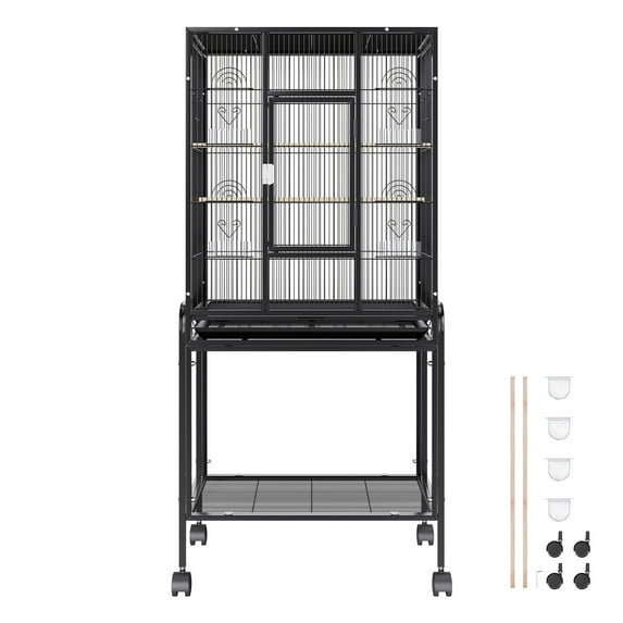 KFFKFF 54" Tall Durable Bird Enclosure, Carbon Steel Aviary for ...