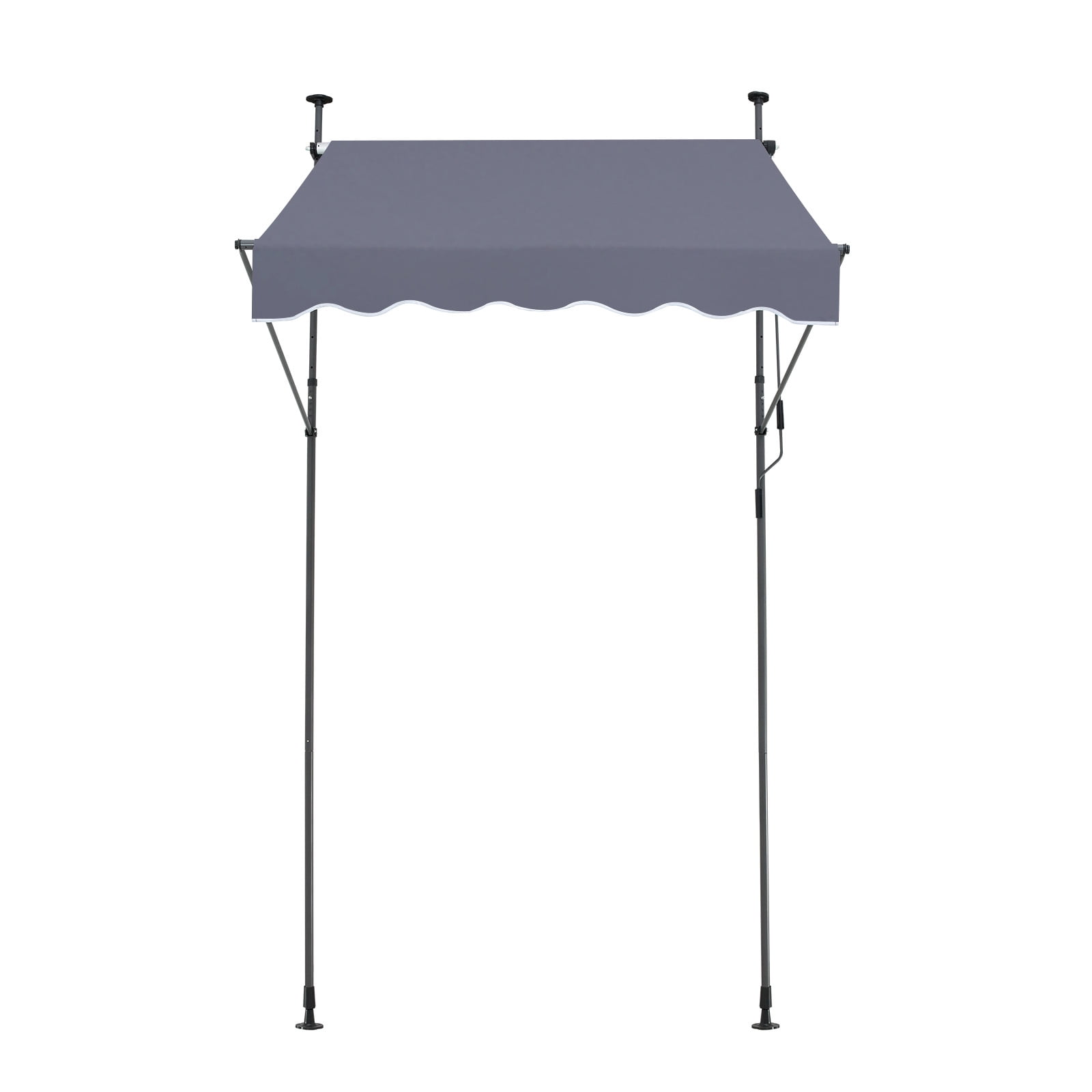 KFFKFF 59 x 47" Outdoor Awning, Manual Retractable Sunshade Canopy ...