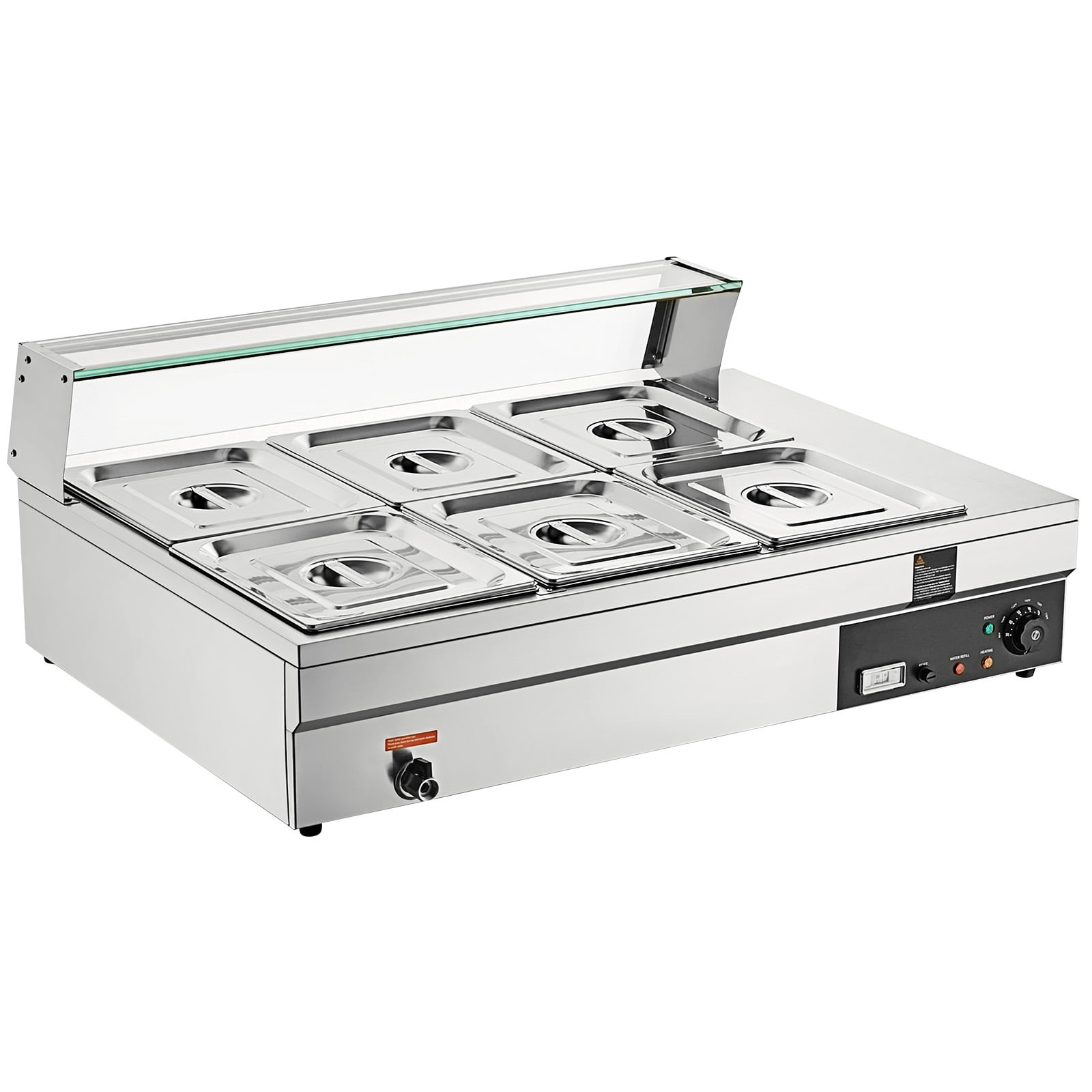 KFFKFF 6*12Qt Countertop Buffet Commercial Electric Food Warmer with ...