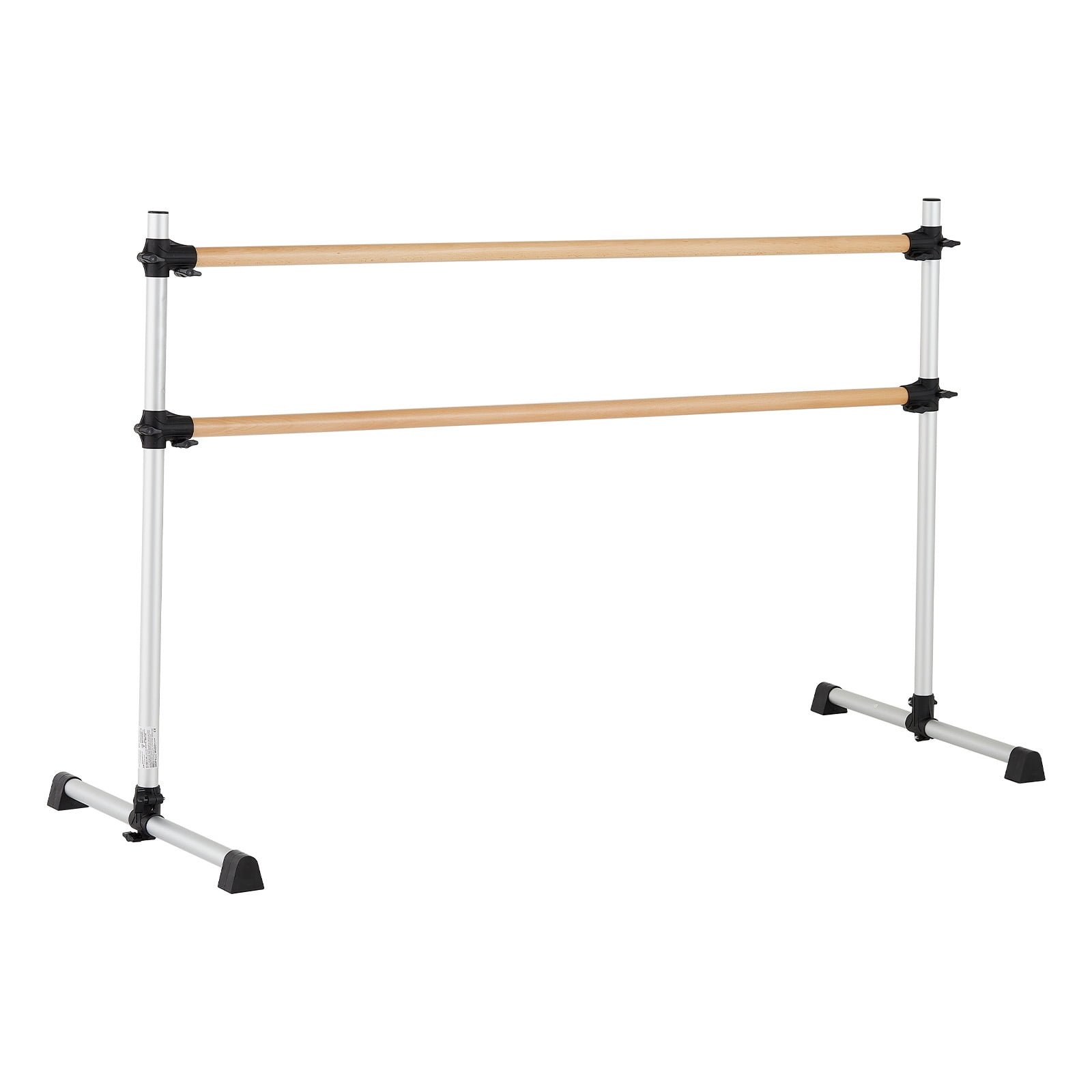 KFFKFF 6 Ft Double Beechwood Ballet Barre, Freestanding and Adjustable ...