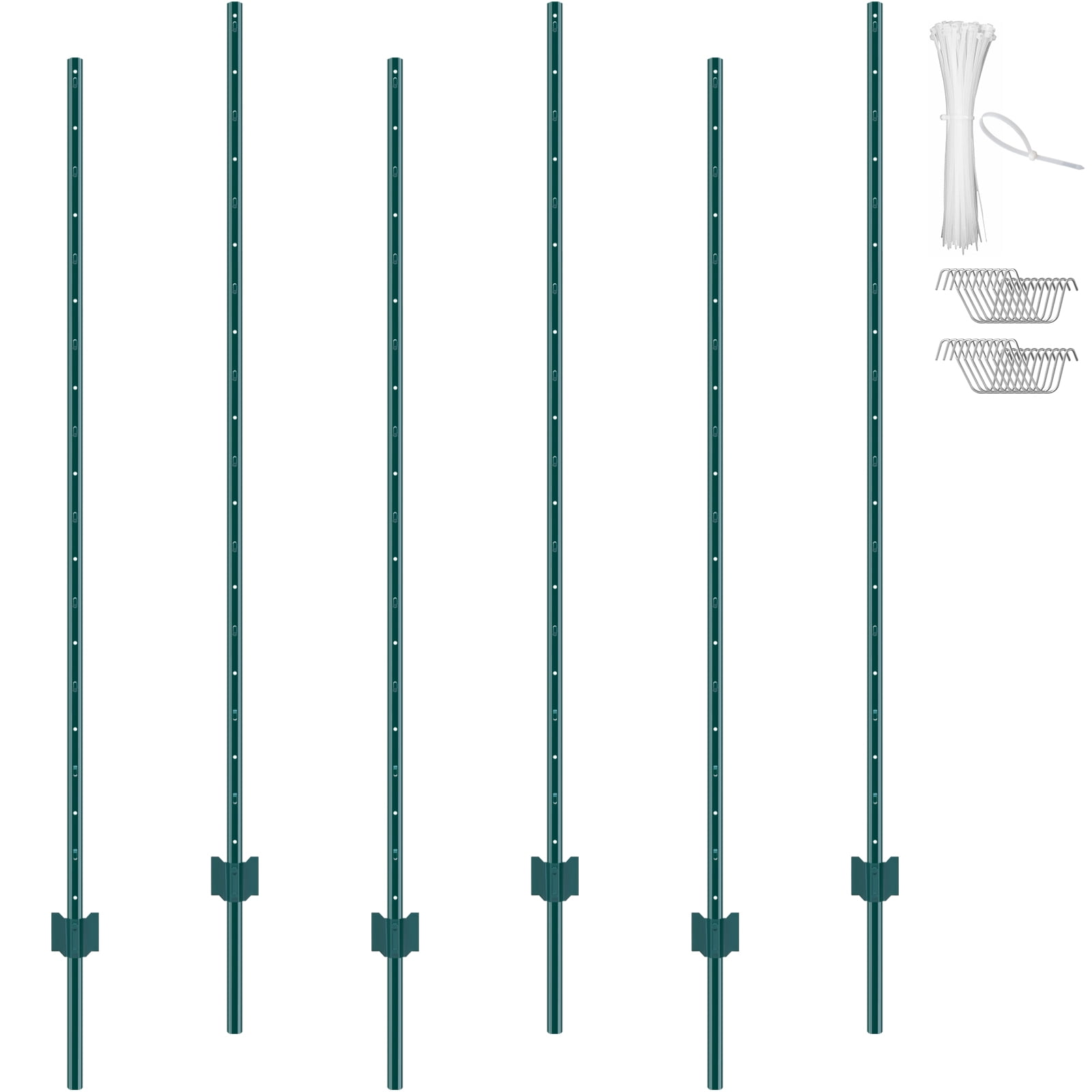 KFFKFF 6 Ft T-Posts, Set of 6, Durable Metal Posts for Fencing, Ideal ...