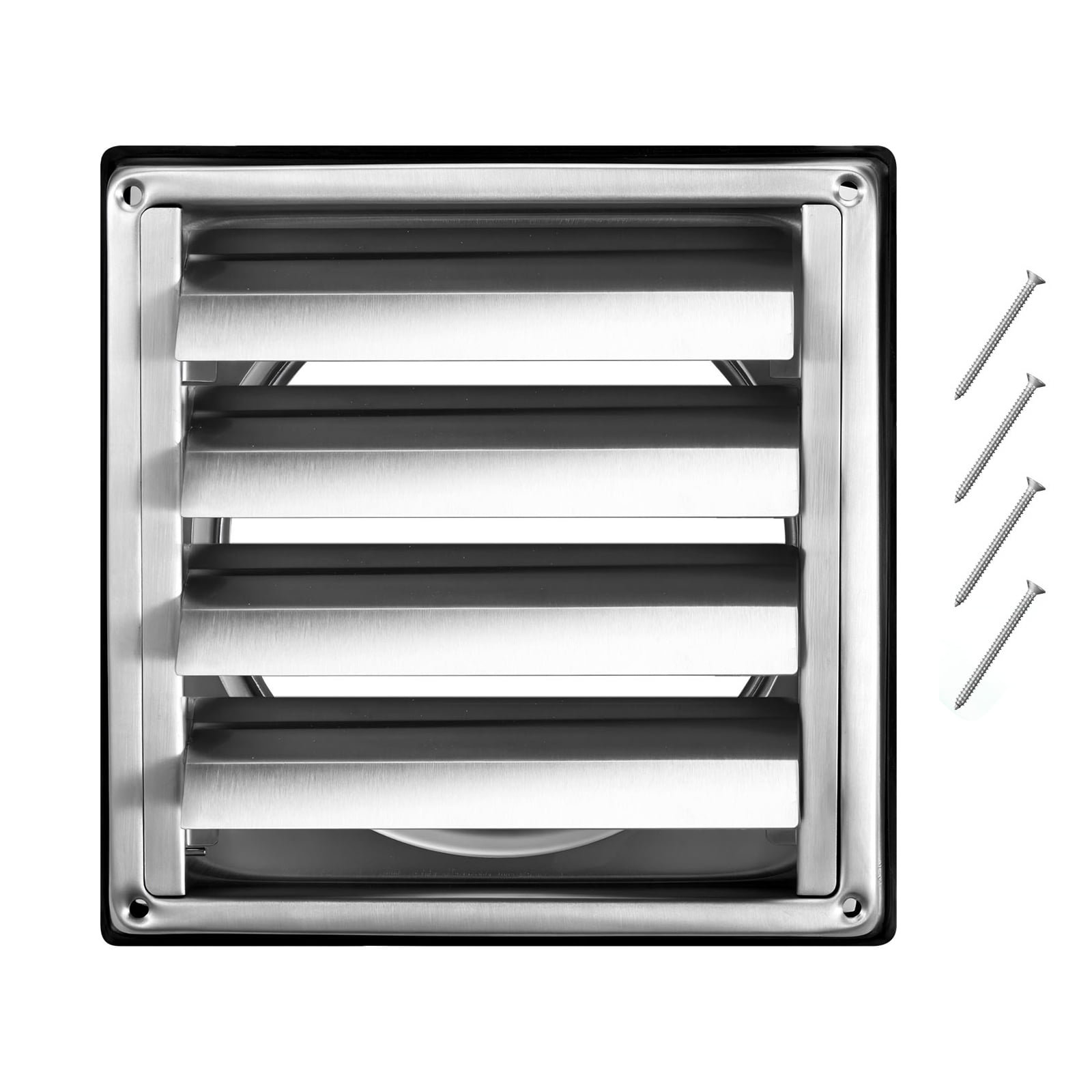 KFFKFF 6-Inch Wall Vent Cover, Louvered Square AC Vent with Stainless ...
