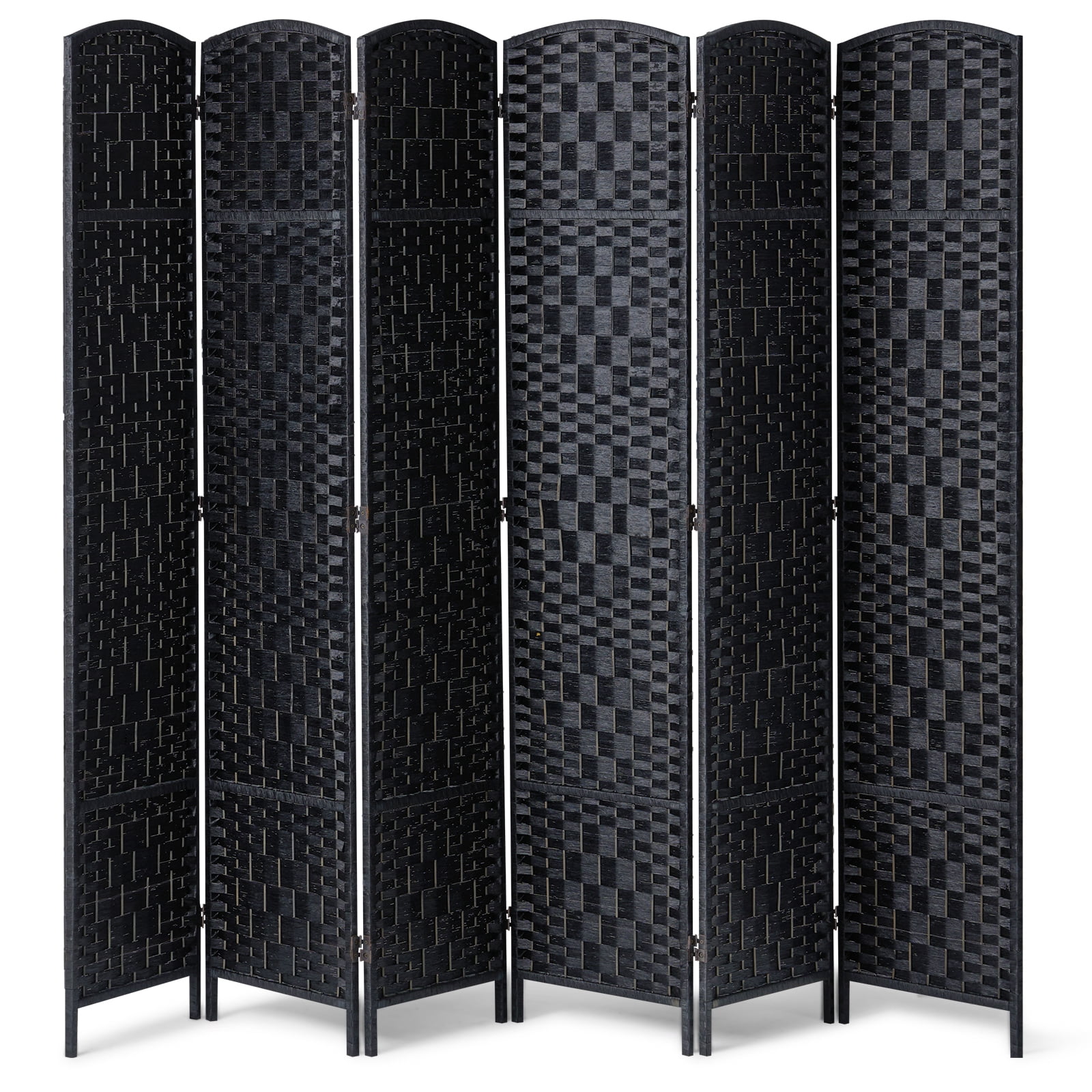 KFFKFF 6-Panel Room Separator, Crafted Folding Privacy Barriers with Connectors, Movable and ...