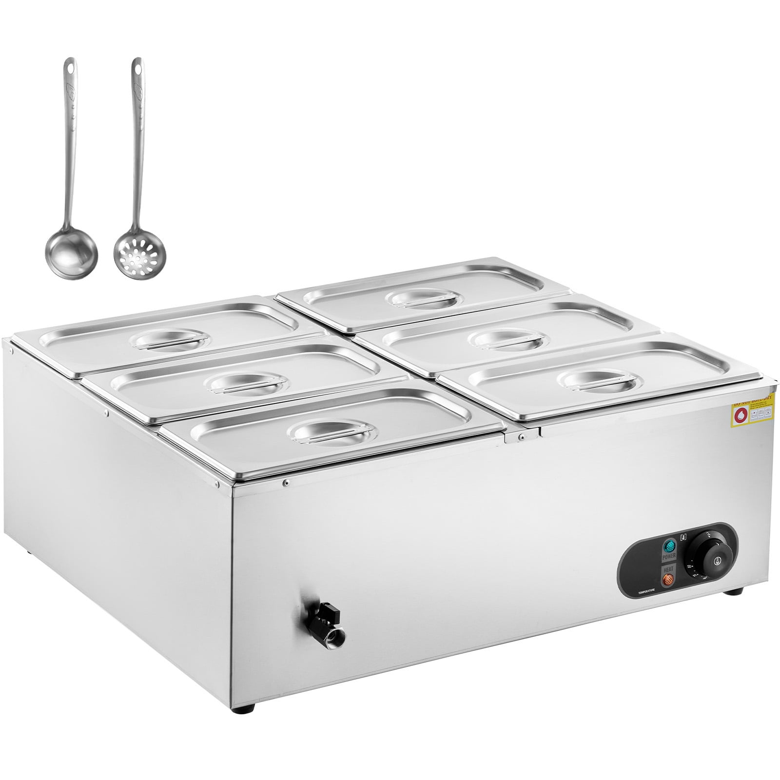 KFFKFF 6-Section Electric Food Heating Station, 6 x 5QT, 1500W ...