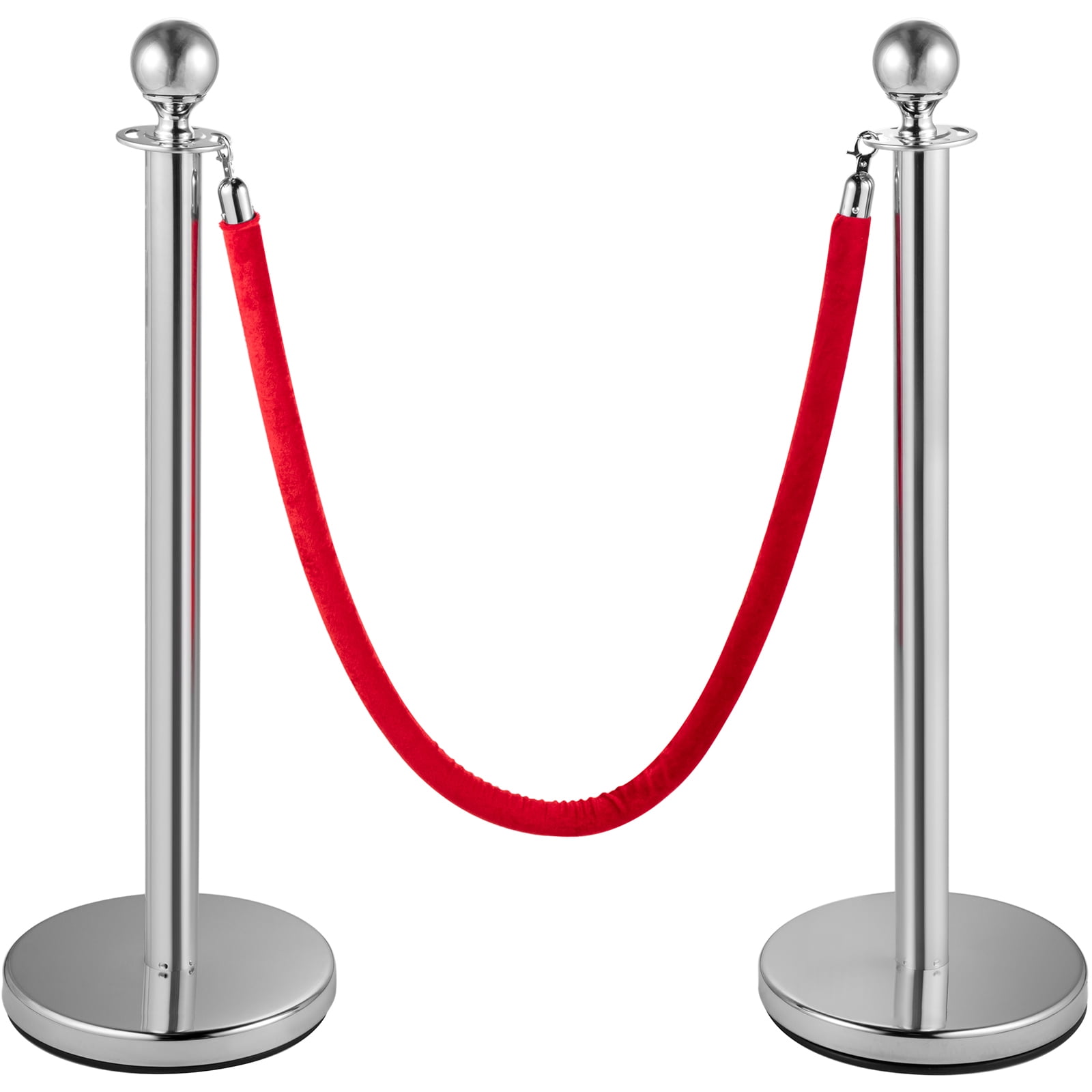 KFFKFF 6-Unit Silver Assembly for Crowd Control, Stainless Stands with ...
