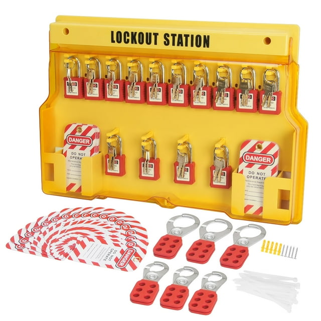 KFFKFF 60 Pack Lockout Tagout Kit Electrical Safety Padlock Hasp Tag ...