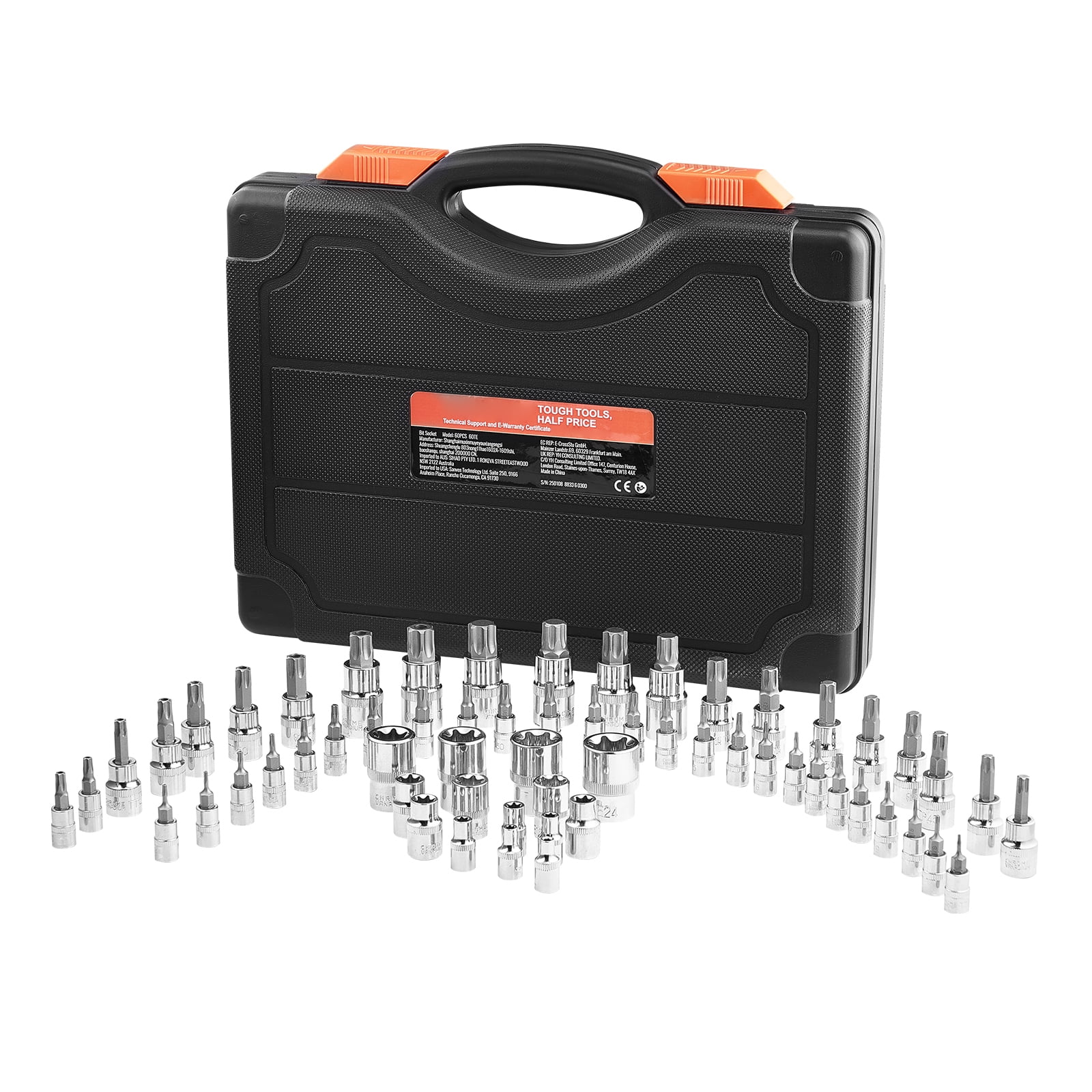 KFFKFF 60-Piece Torx Bit Socket and External Torx Socket Set, T6-T70 ...