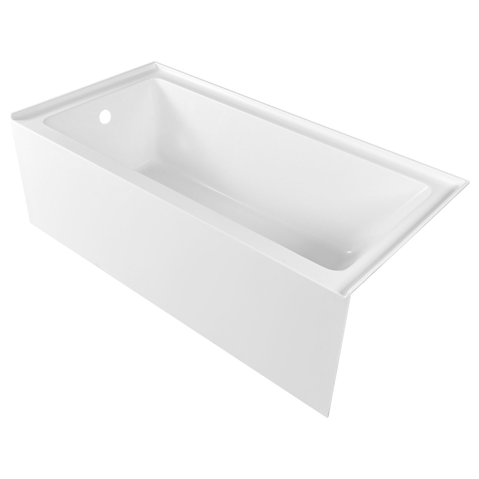 KFFKFF 60" x 30" Modern Alcove Acrylic Bathtub, Deep Soaking Tub with ...