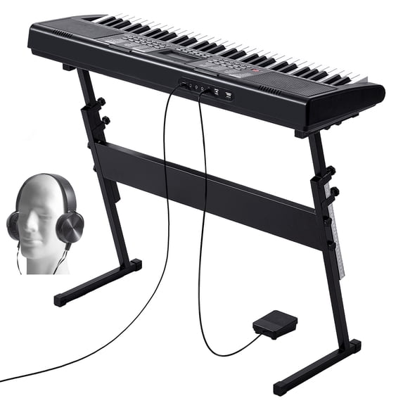 KFFKFF 61-Key Digital Keyboard Piano with Lighted Keys, Portable ...