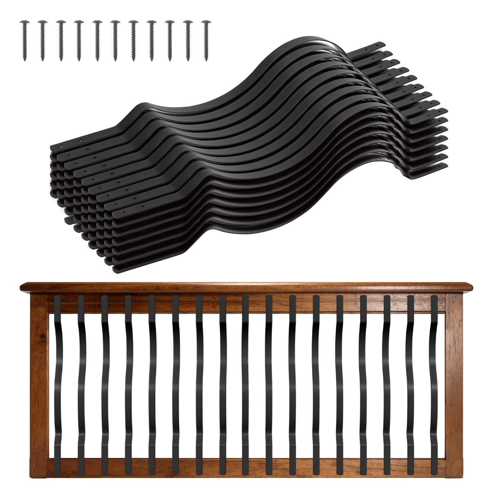 KFFKFF 61 Pack Deck Balusters, 32.28 x 1 in Metal Railing Spindles ...