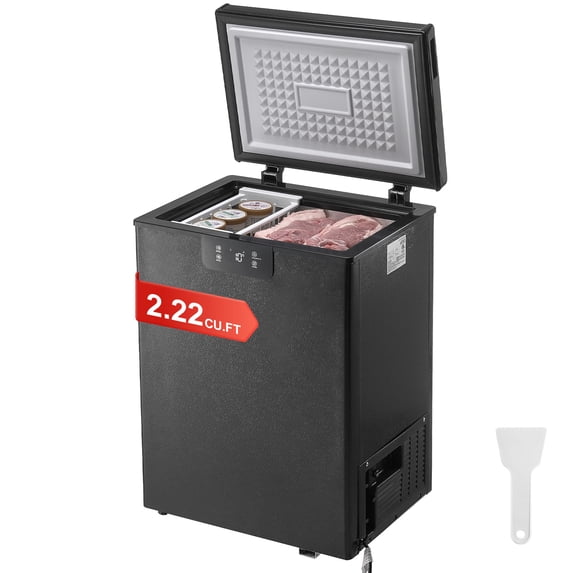 KFFKFF 63L/2.22 Cu.ft Small Top-Open Chest Freezer with Adjustable ...
